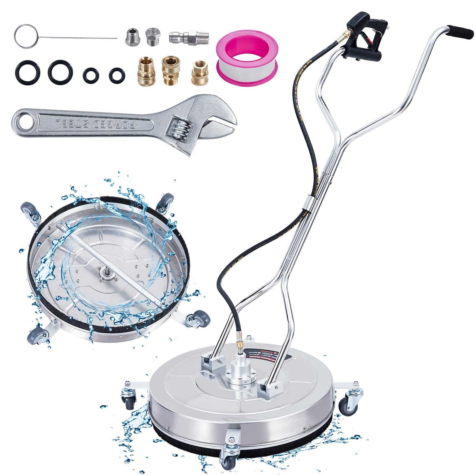 Huloretions 18"Pressure Washer Surface Cleaner,Stainless Steel Power ...