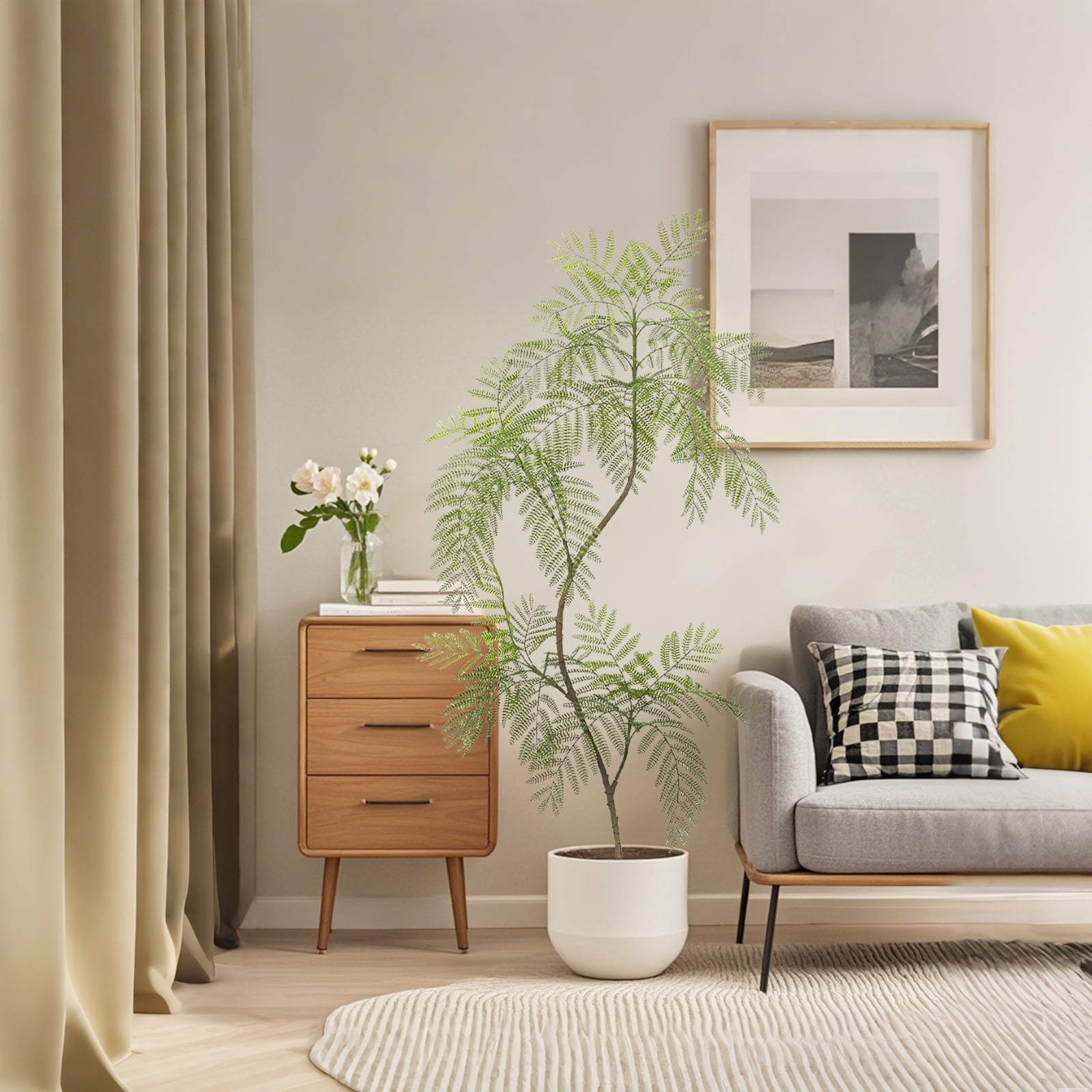 Huloretions 2Pcs Artificial Jacaranda Mimosifolia Tree, Artificial Tree ...