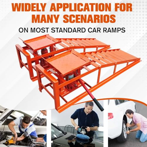 Huloretions 2Pcs Hydraulic Car Ramps, 5T/10000lbs Capacity Auto Car ...