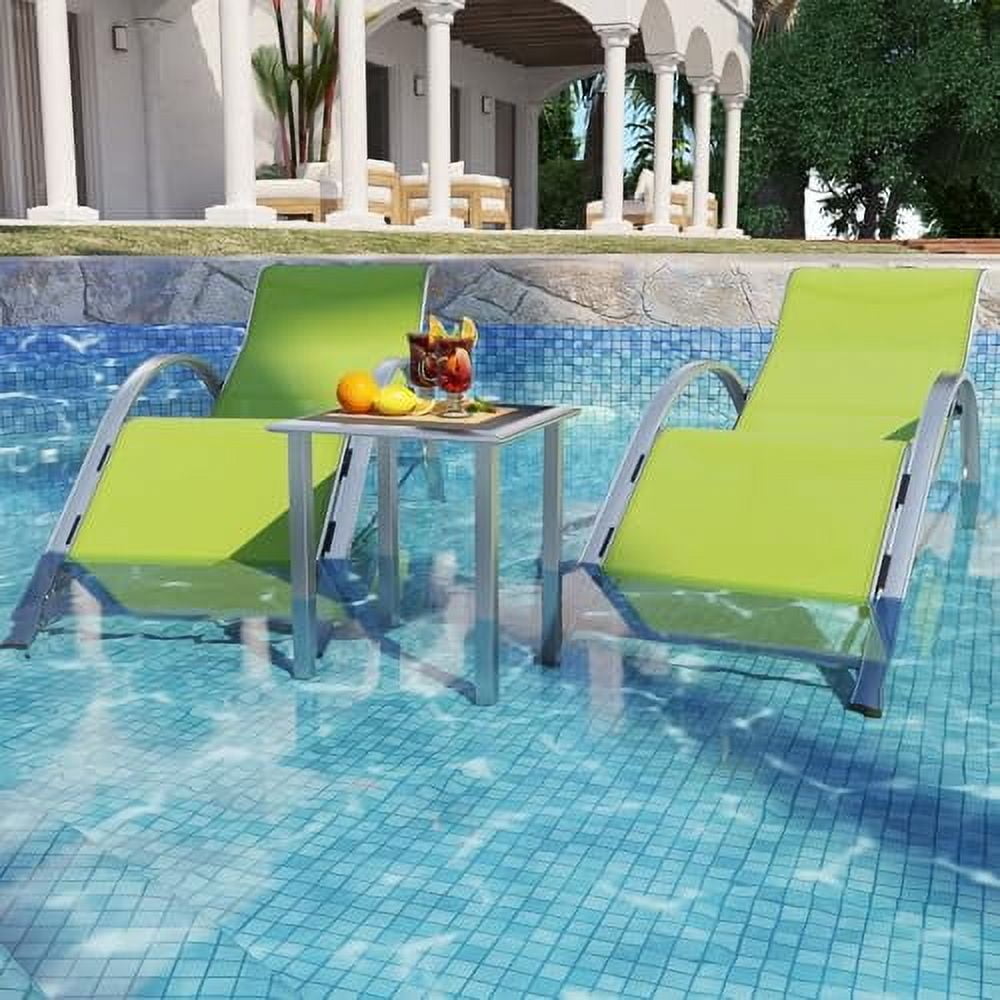 Huloretions 3 Pieces Patio Chaise Lounge Set, Outdoor Patio Furniture ...