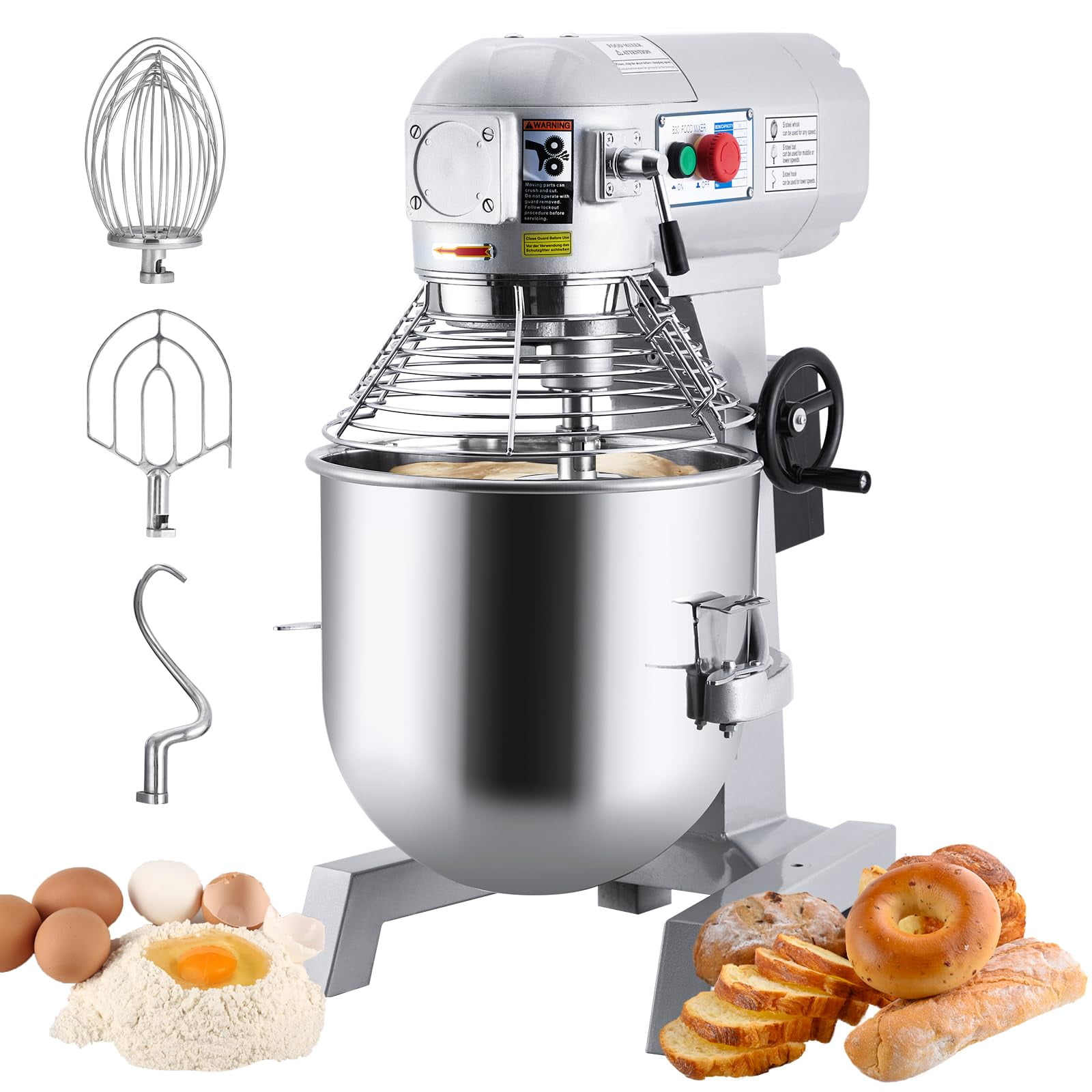 Huloretions 30 Qt Stand Mixer,Commercial Food Mixer,1100W Electric Stand Mixer With Stainless ...