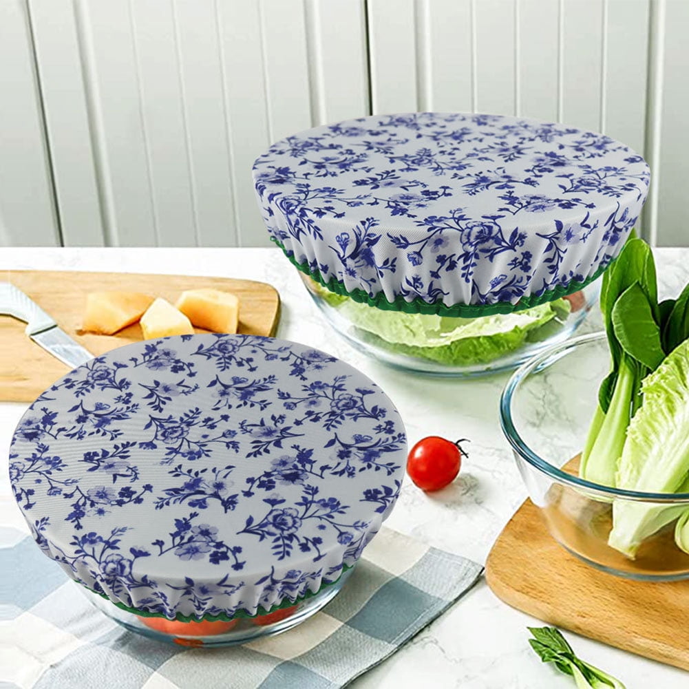 Huloretions 3pcs Reusable Bowl Covers, Reusable Fabric Stretch Covers ...