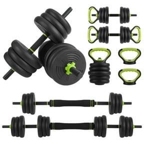 BalanceFrom 60LB 2-in-1 Portable Changeable Dumbbell, Barbell Set with ...