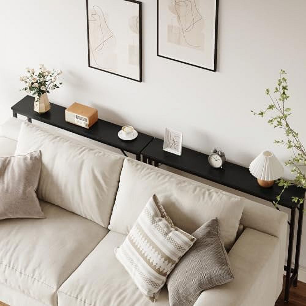 Huloretions 5.9" Narrow Sofa Table, Skinny Console Table with Storage ...