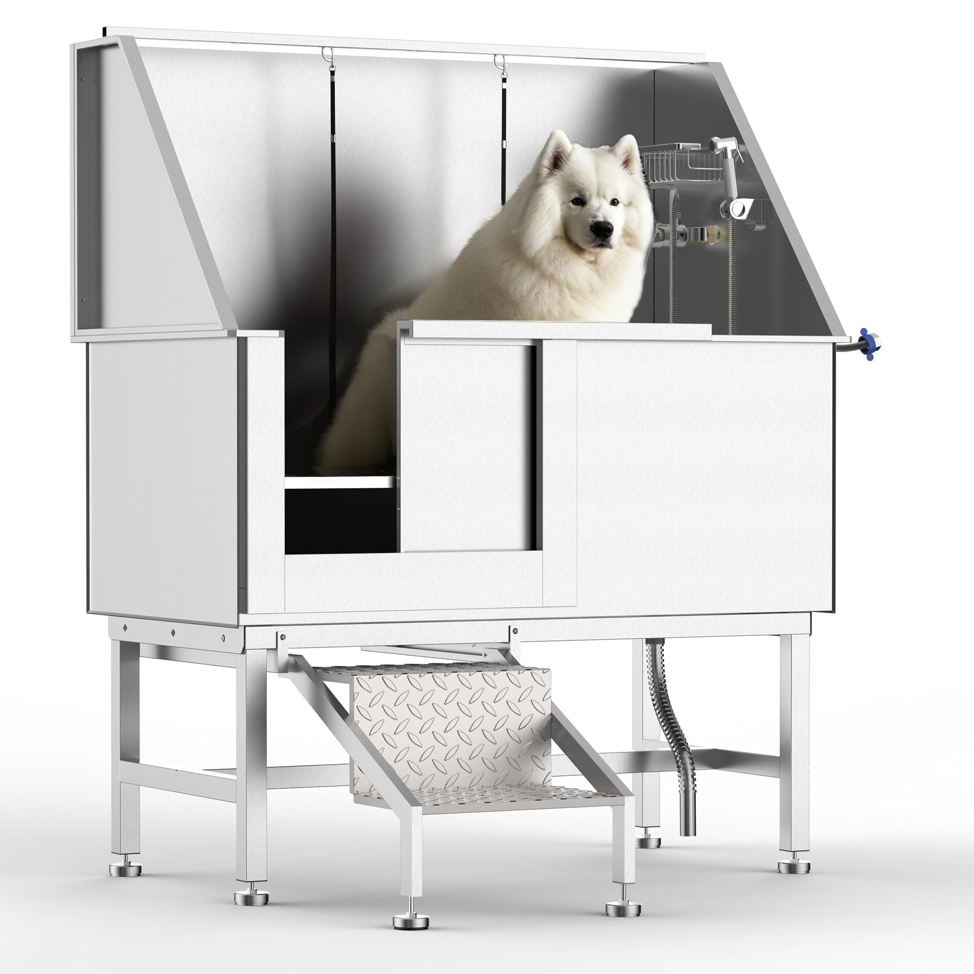 Huloretions 50" Dog Bathing Station,Professional Stainless Steel Dog ...