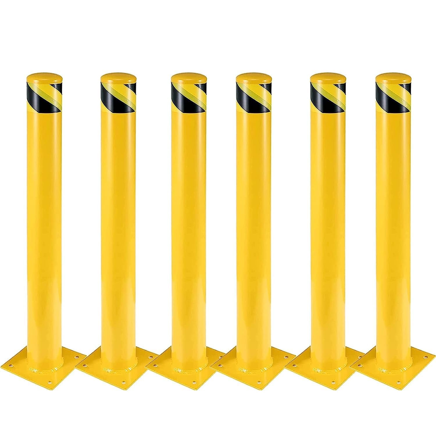 Huloretions 6 pcs Safety Bollard Safety Barrier Bollard Iron Safety ...