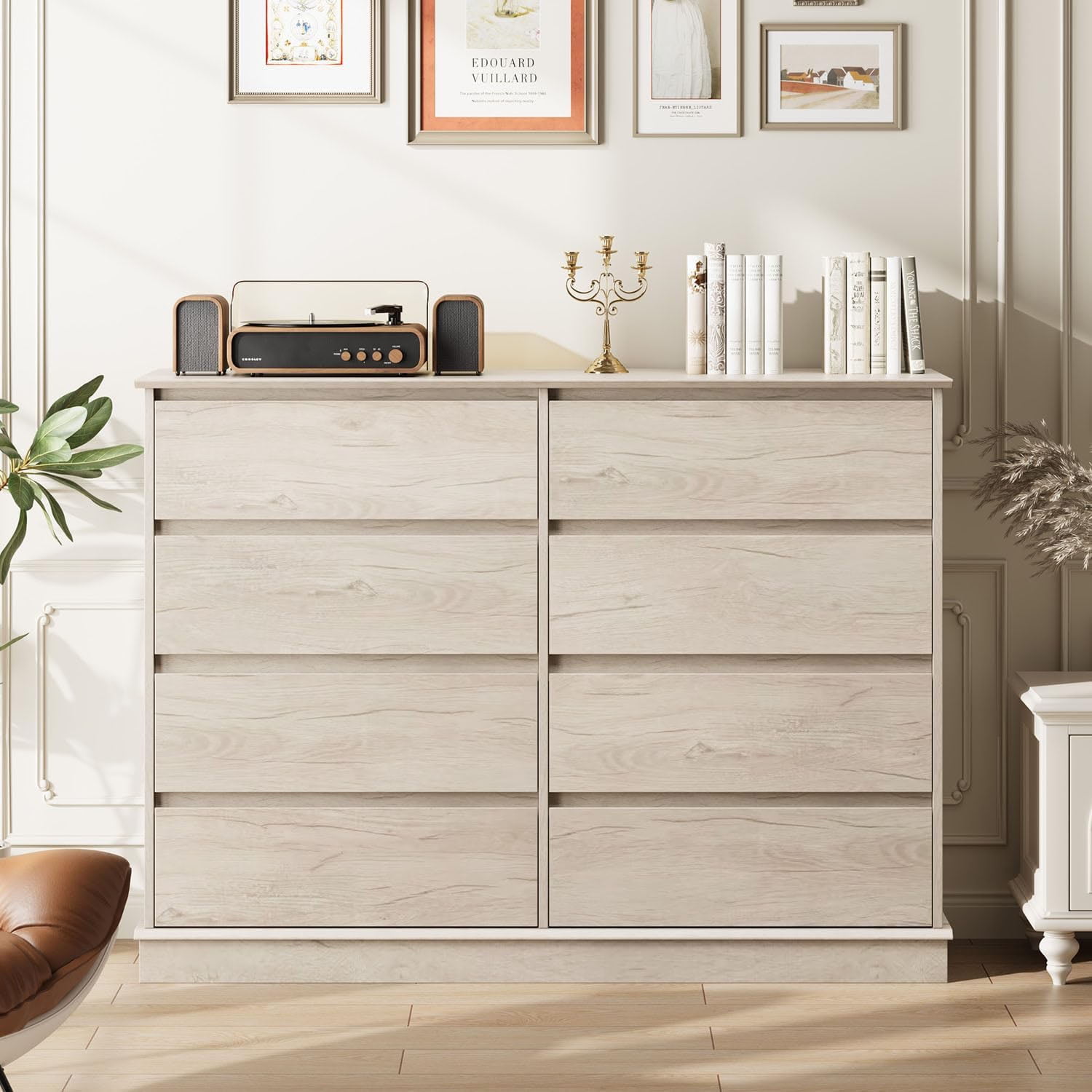 Huloretions 8 Drawer Dresser for Bedroom, Chest of Drawers with Deep ...