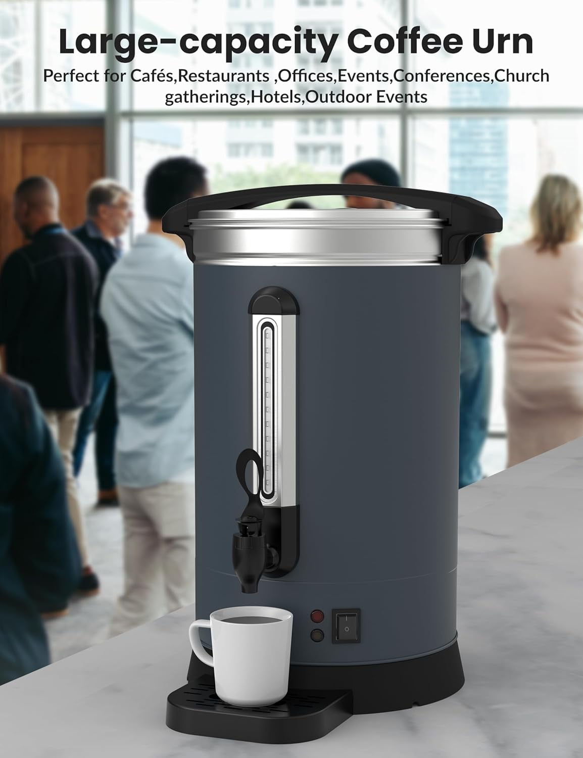 Huloretions 80 Cups Coffee Urn,12L/3.2 Gallon Double Wall Commerical ...