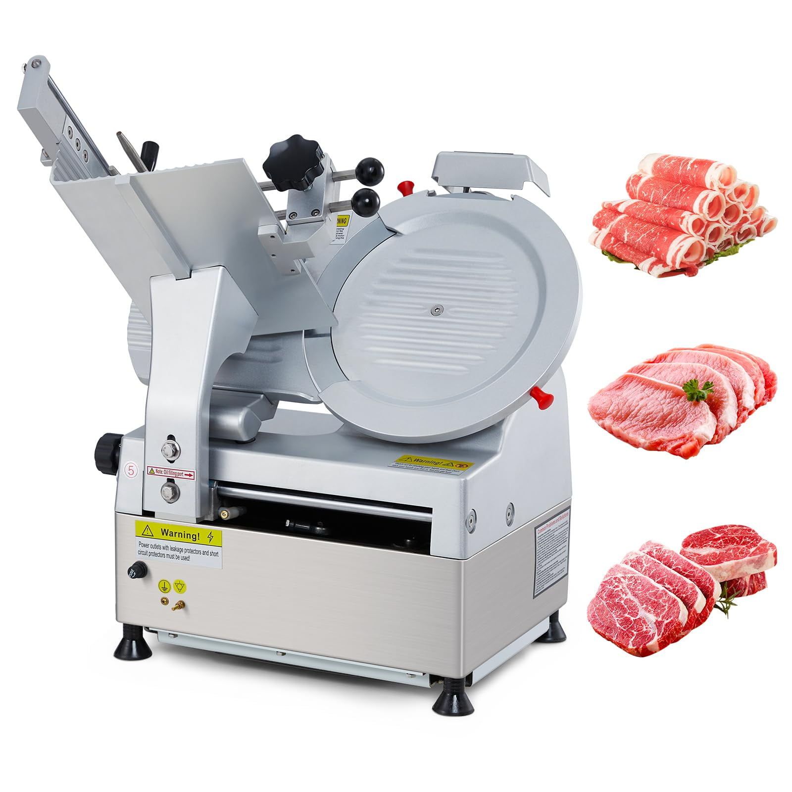 Huloretions Automatic Meat Slicer,550W Deli Slicer with 12" Carbon ...