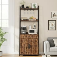 DEXTRUS 6-Tier Bakers Rack with Storage Shelf and Cabinet, Bakers Rack ...