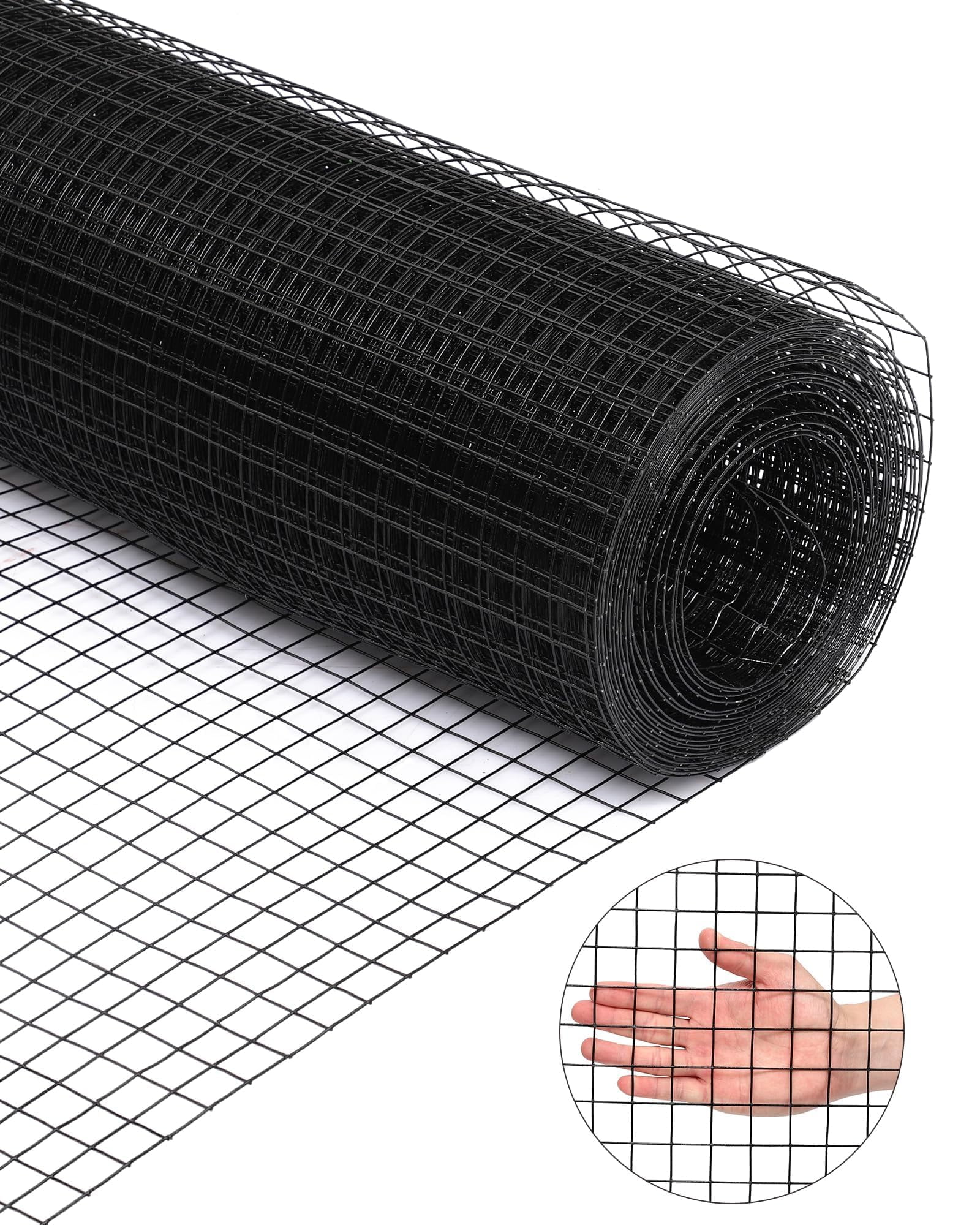 Huloretions Black Hardware Cloth,1/4 Inch 48 in x 100 ft 23 Gauge,PVC ...