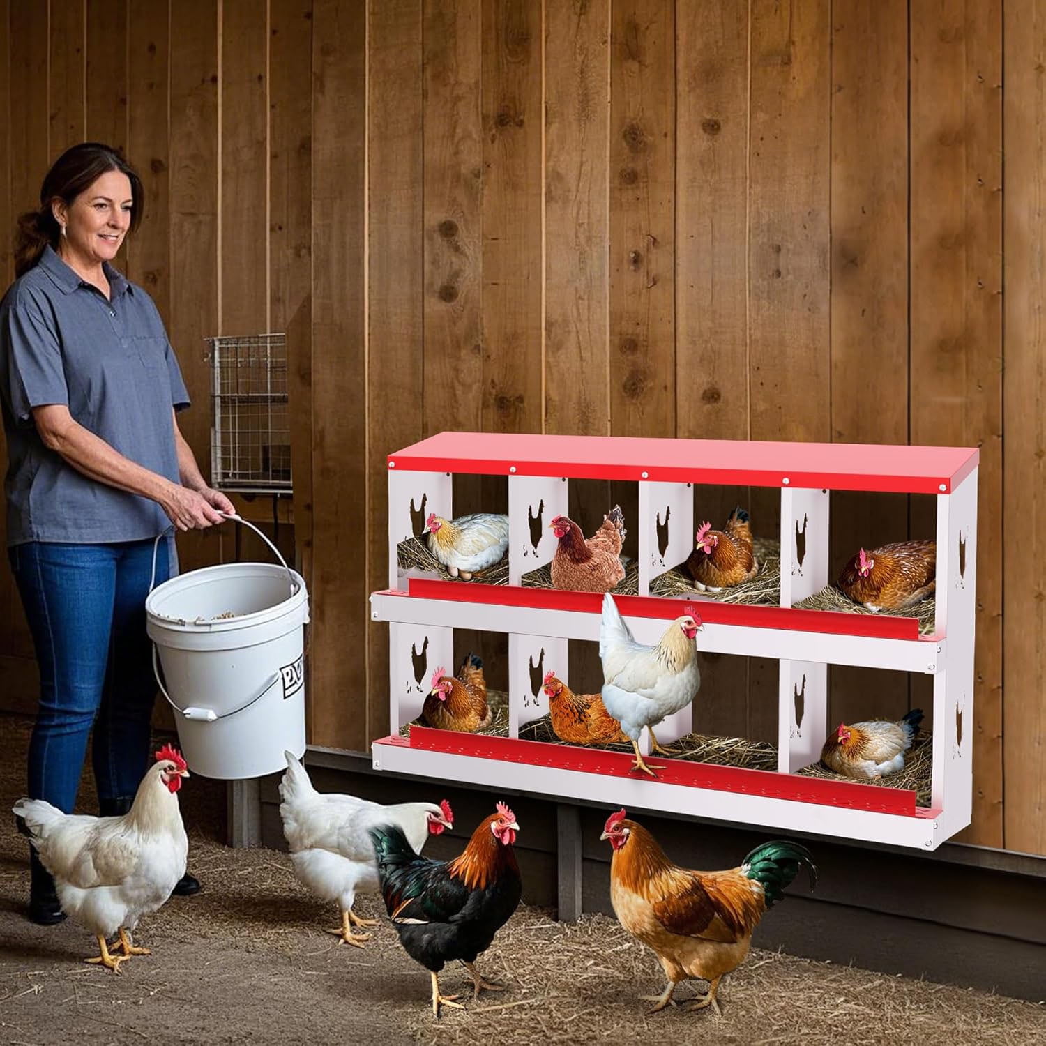 Huloretions Chicken Nesting Box, Nesting Boxes for Chickens, 6 ...