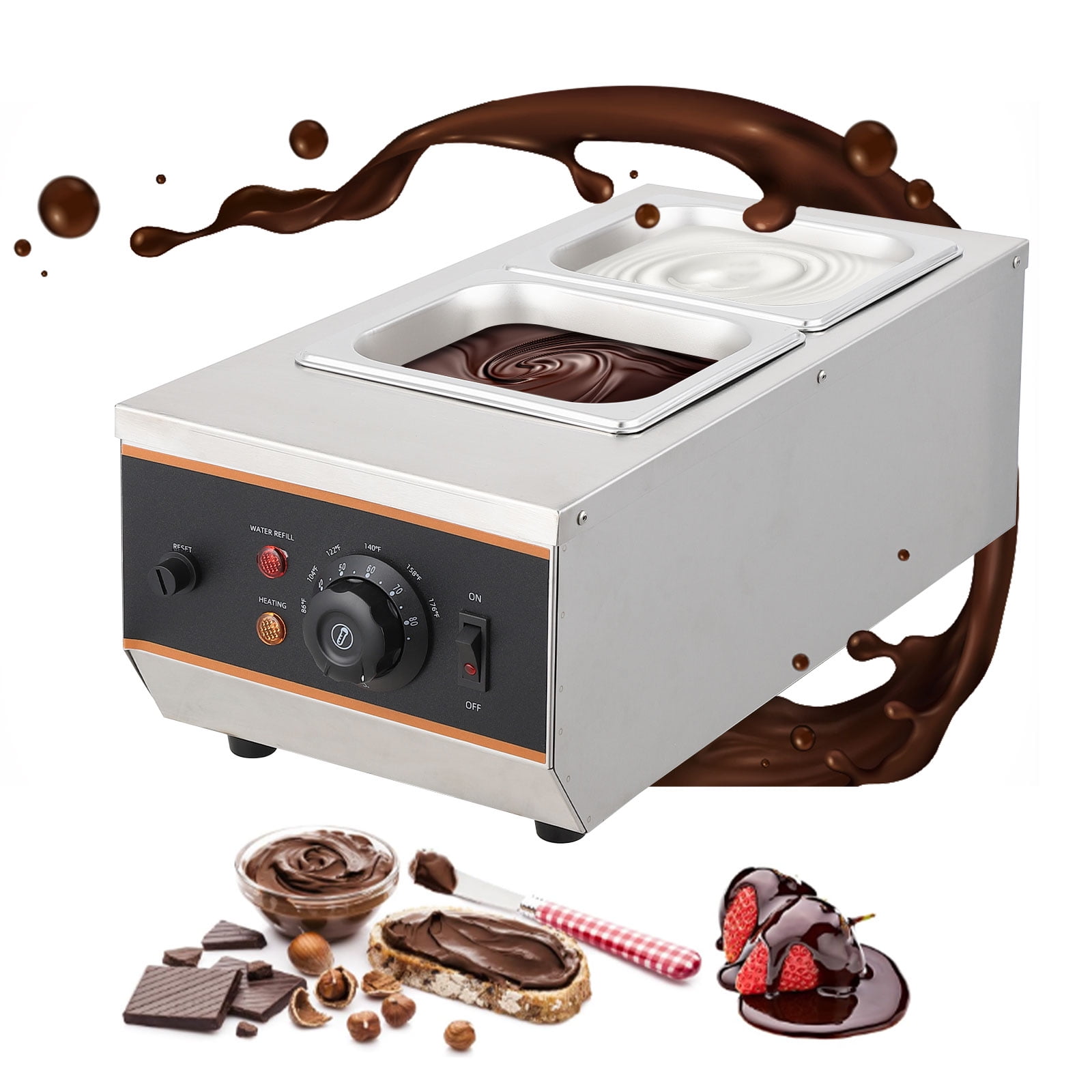 Huloretions Chocolate Tempering Machine,2 Tanks Chocolate Melting Pot ...