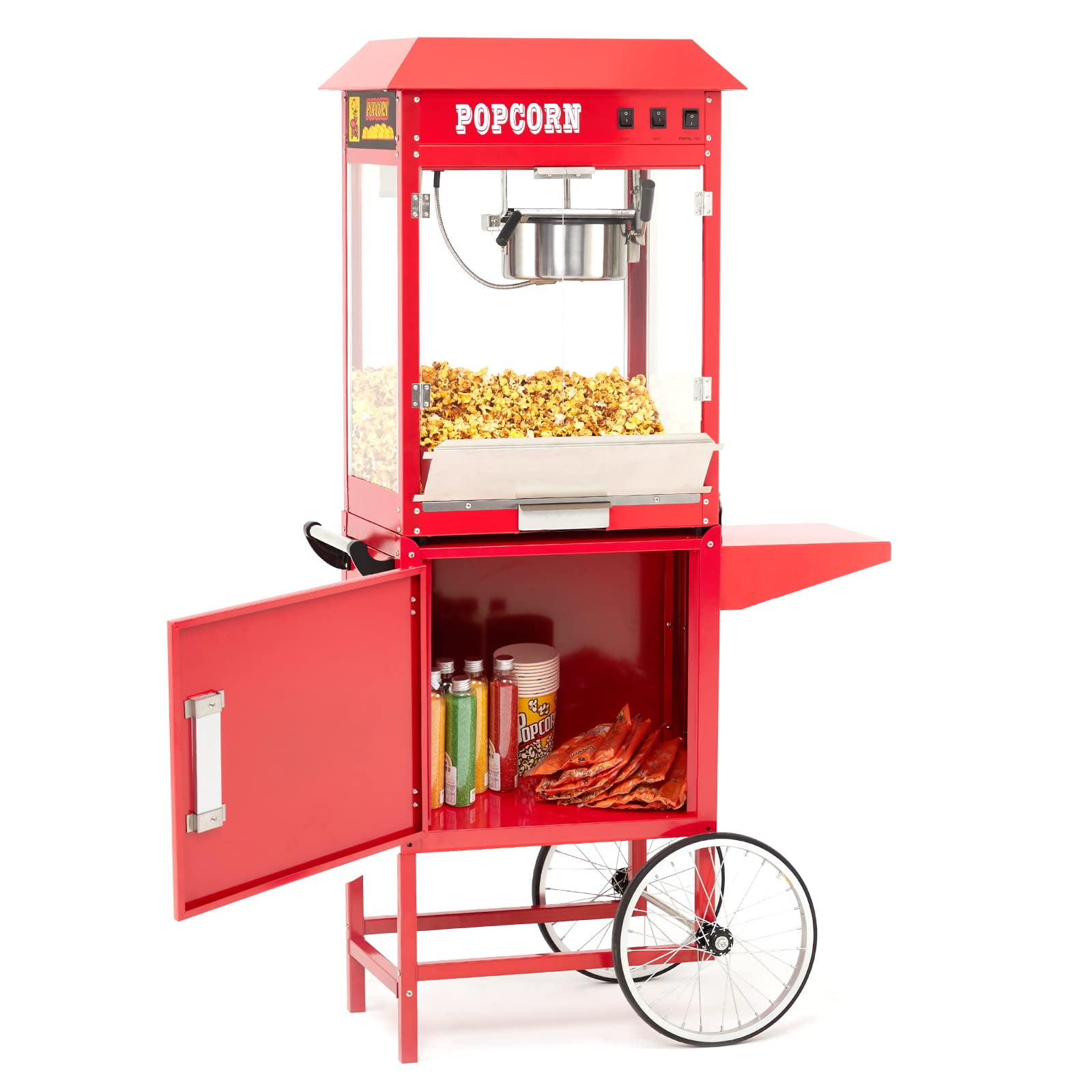 Huloretions Commercial Popcorn Maker Machine,Popcorn Poppers with Cart ...