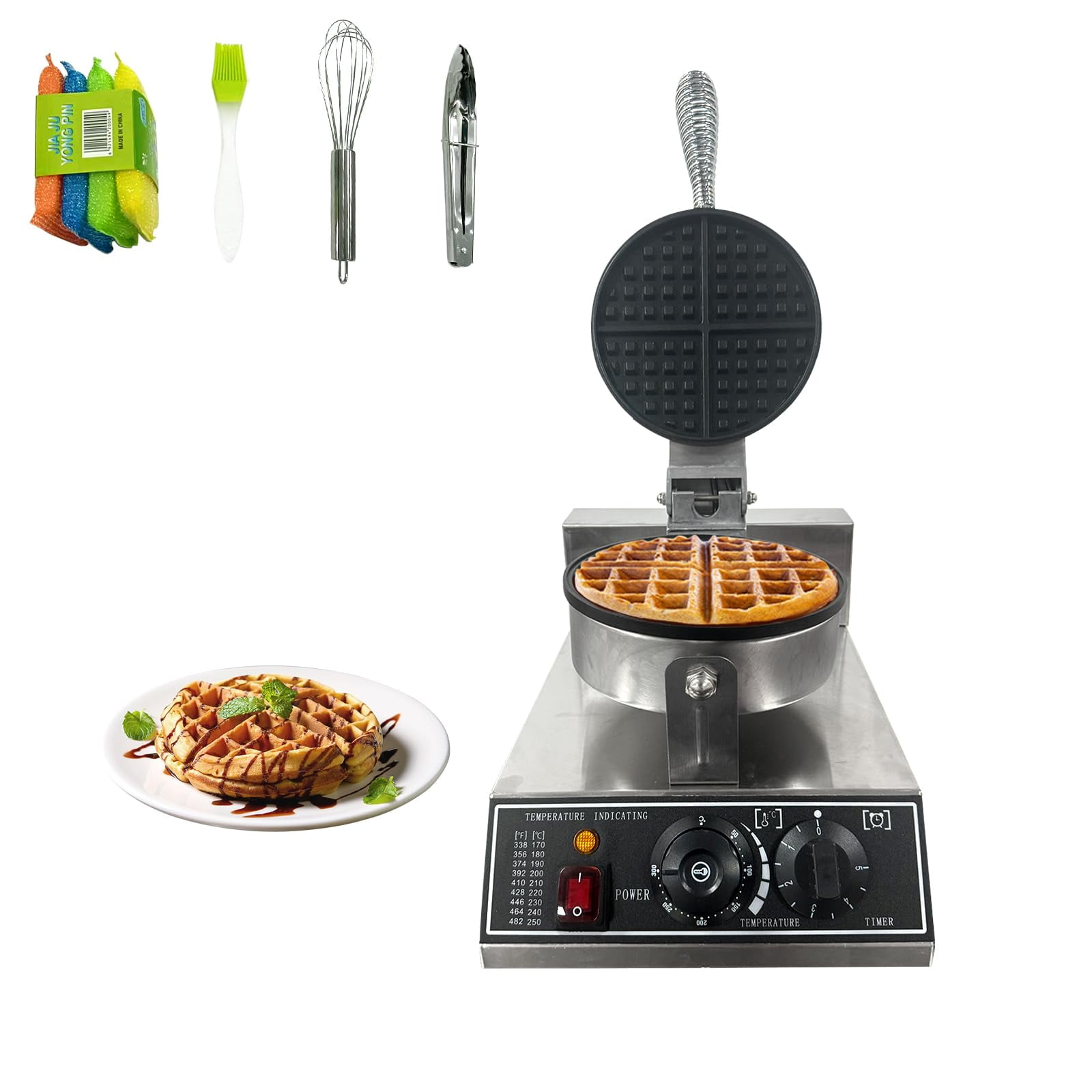 Huloretions Commercial Waffle Maker Machine,Stainless Steel Waffle ...