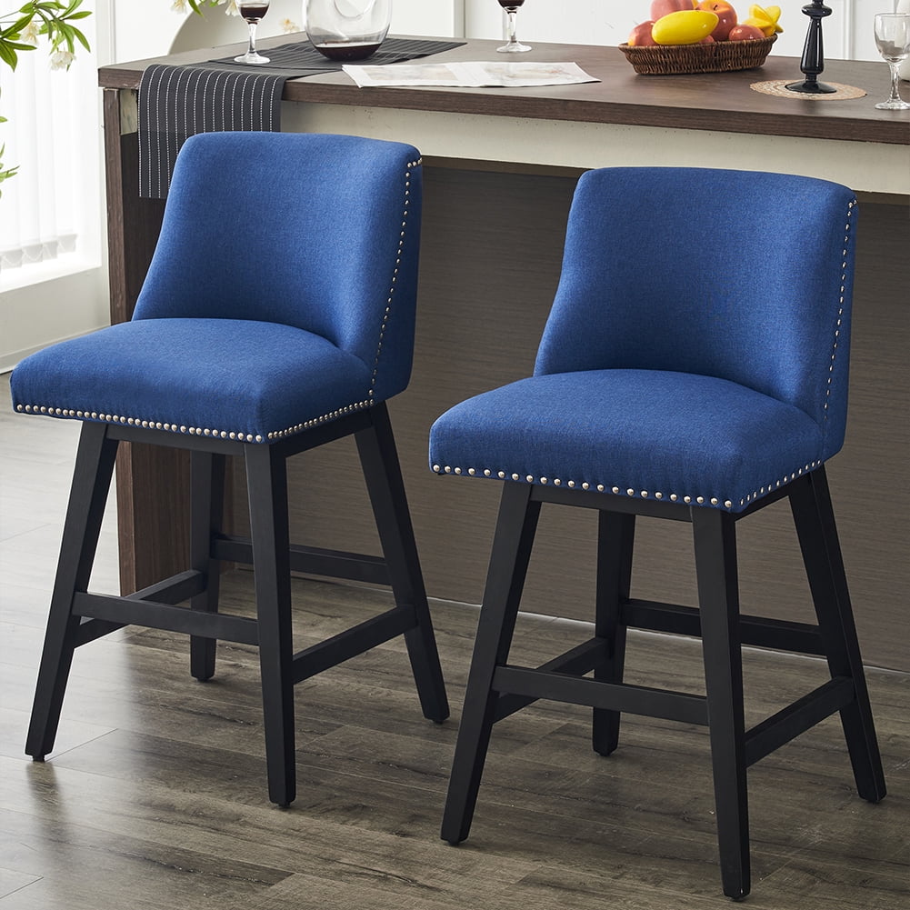 Huloretions Counter Height Swivel Bar Stools Set of 2 with Back,360 ...
