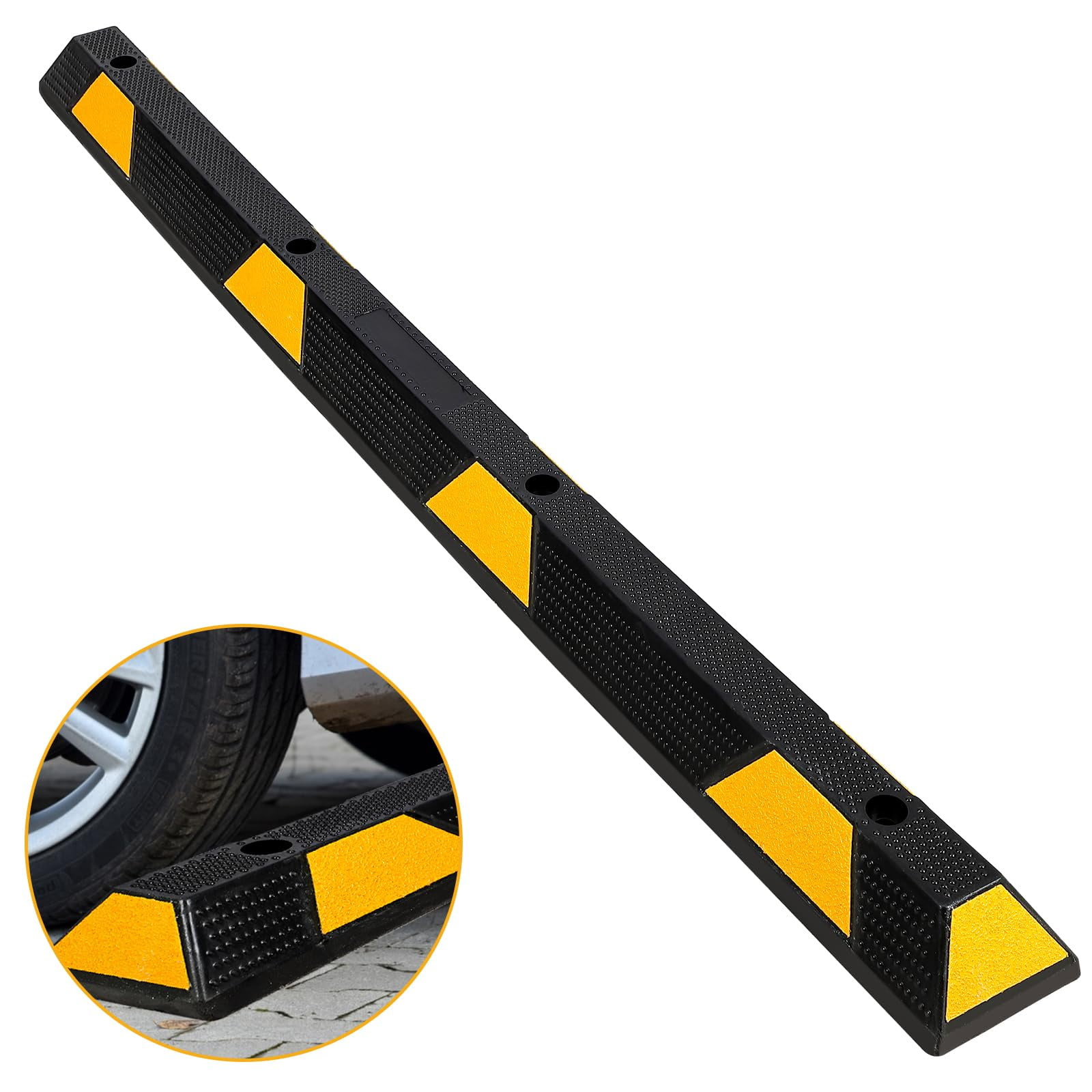 Huloretions Curb Parking Garage Floor Stopper,72 Inch Extra Wide Heavy ...