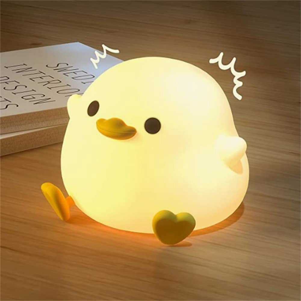 Huloretions Cute Duck Night Light, LED Cute Bean Duck NightLight Soft ...