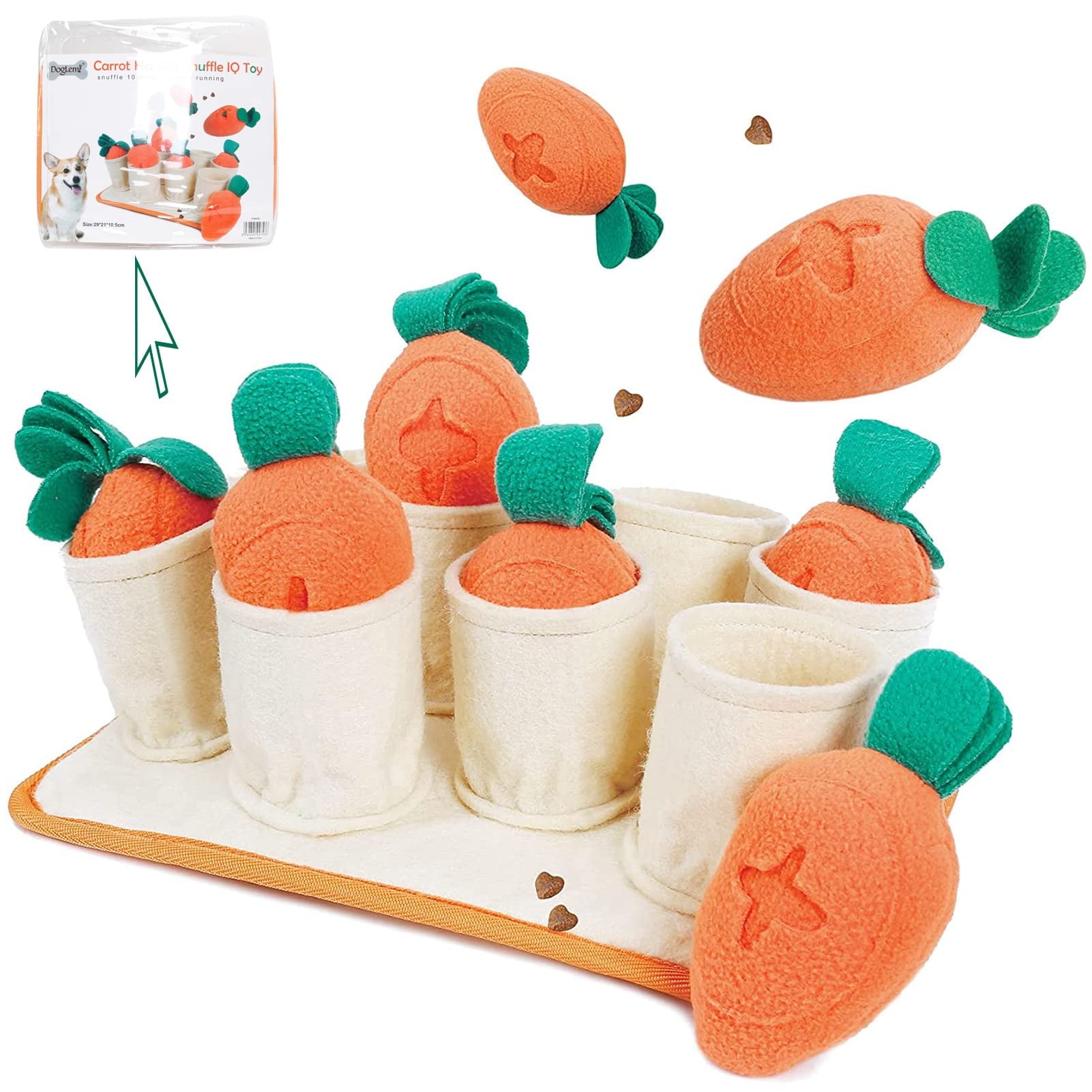 Huloretions Dog Enrichment Toys, Interactive Squeaky Carrot Farm ...