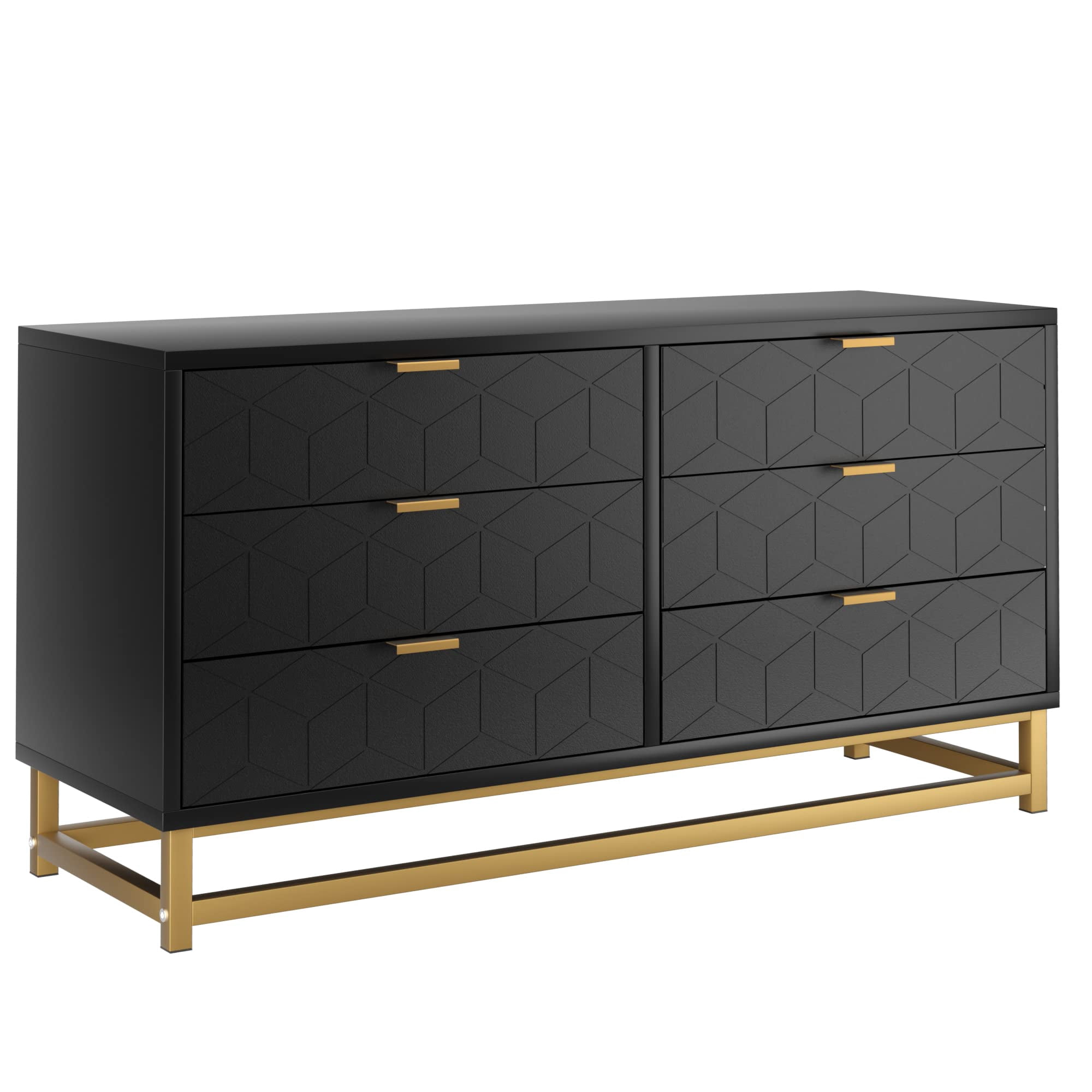 Huloretions Dresser With 6 Drawers,Dressers For Bedroom,Wood Chest of ...