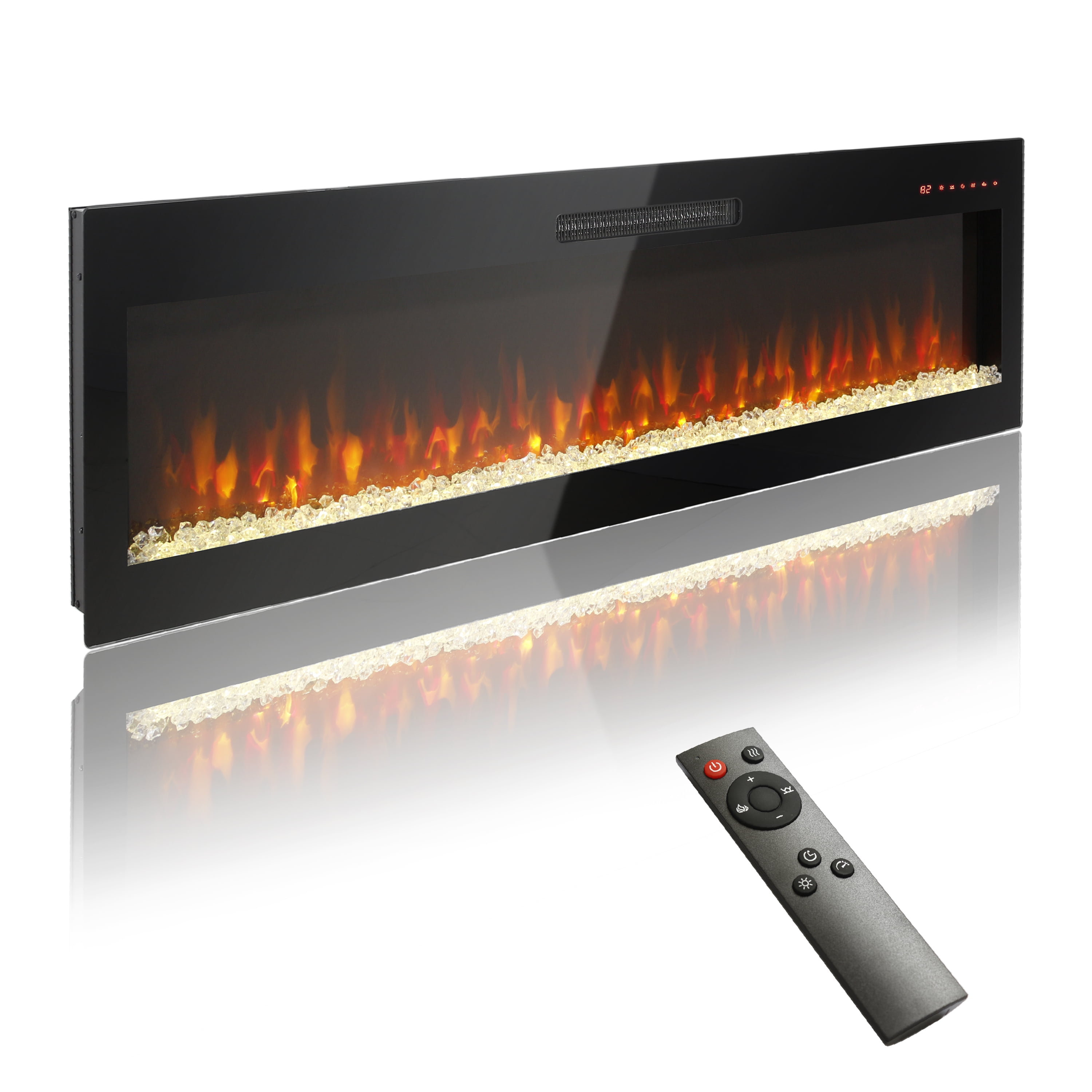 Huloretions Electric Fireplace,60 Inch Wall Mounted Fireplace Remote ...