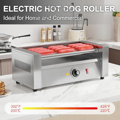 Huloretions Electric Hot Dog Roller machine, 5 Stainless Steel Hot Dog ...