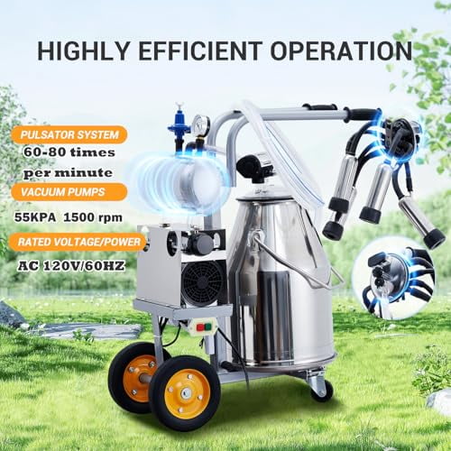Huloretions Electric Milking Machine,Portable Cow Milking Machine With ...