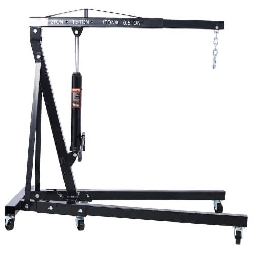 Huloretions Engine Hoist with Hook, 2 Ton Capacity Folding Hydraulic ...