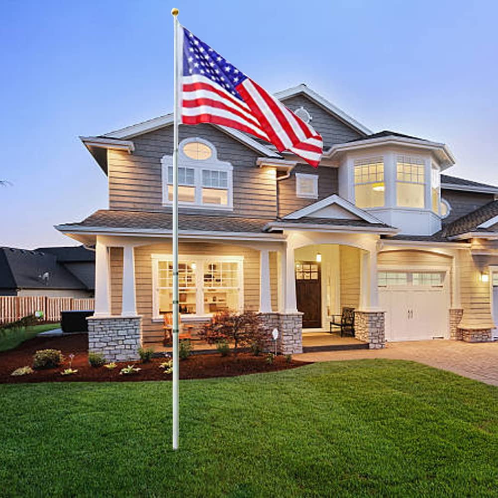 Huloretions Flag Pole for Outside In Ground - 25 FTFlagpole Kit for ...