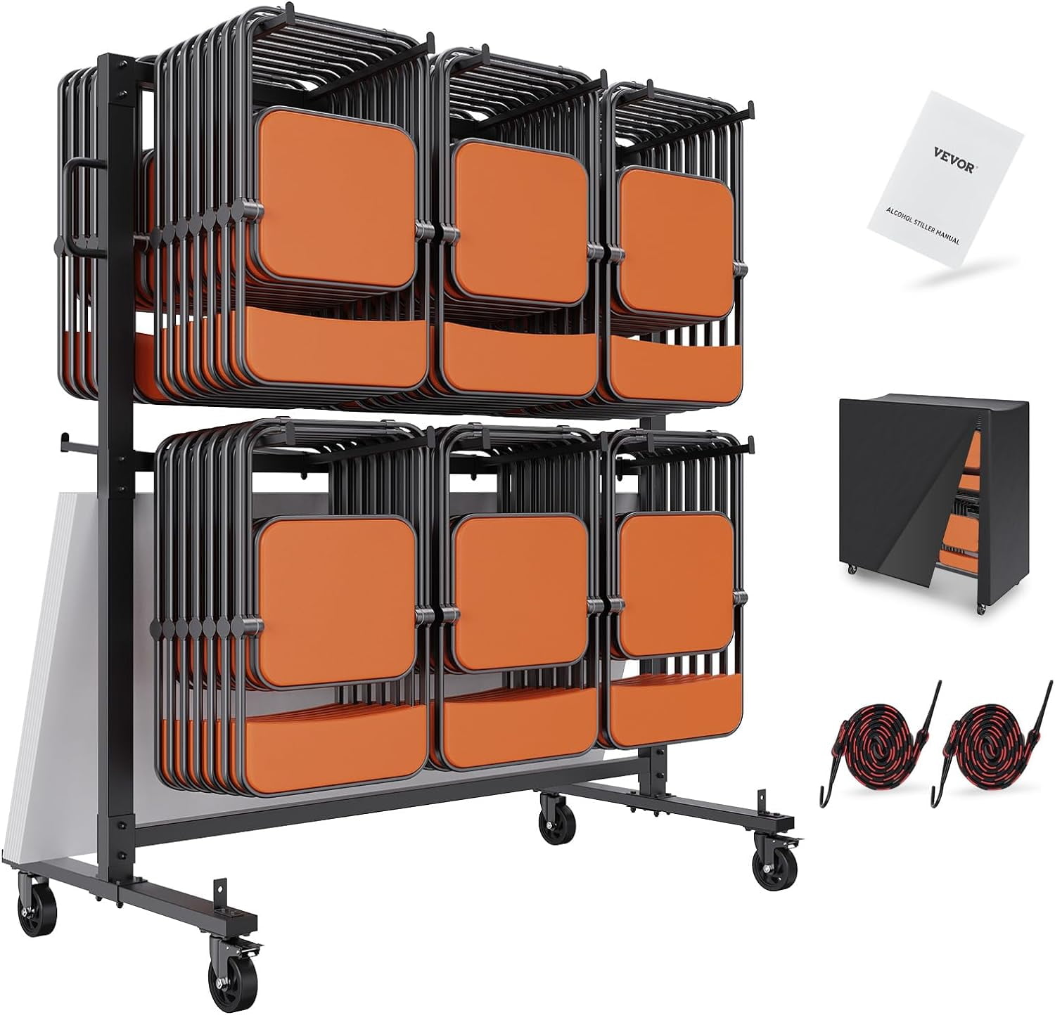 Huloretions Folding Table and Chair Cart,Heavy Duty Metal Folding Chair ...