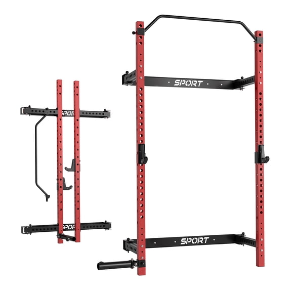 Huloretions Folding Wall Mounted Squat Rack for Home Gym ...