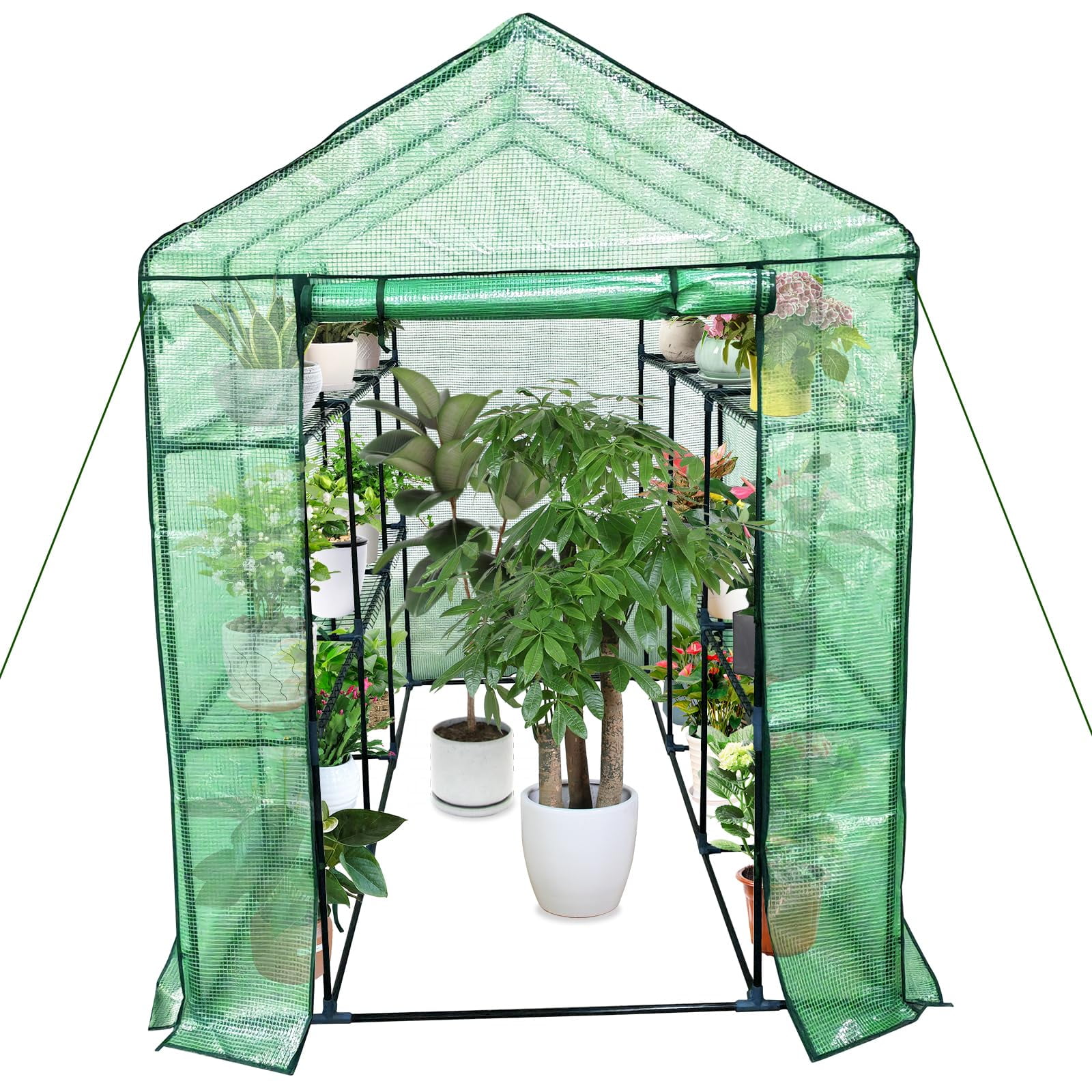 Huloretions Greenhouse for Indoor Outdoor,Walk-in Greenhouse with Roll ...