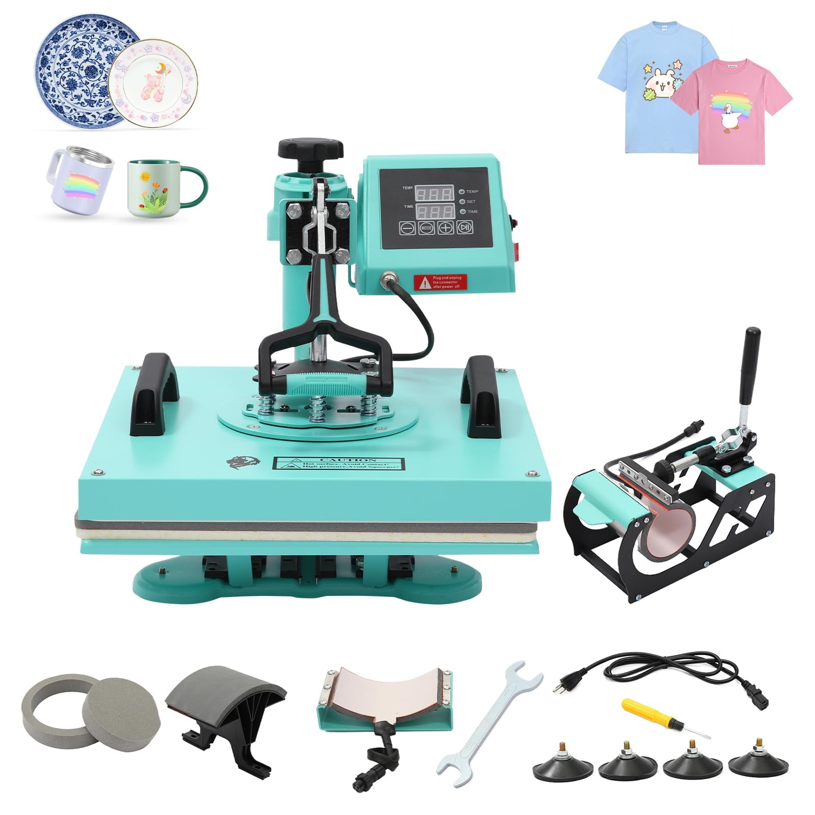 Huloretions Heat Press Machine, 8 in 1 Heat Press Machine for T Shirts ...