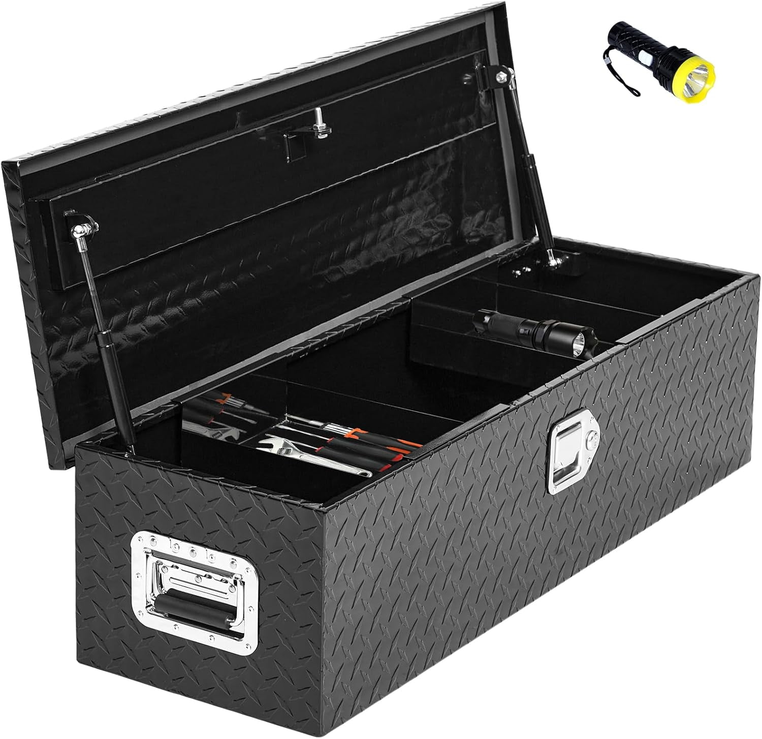 Huloretions Heavy Duty Aluminum Diamond Plate Truck Toolbox with ...