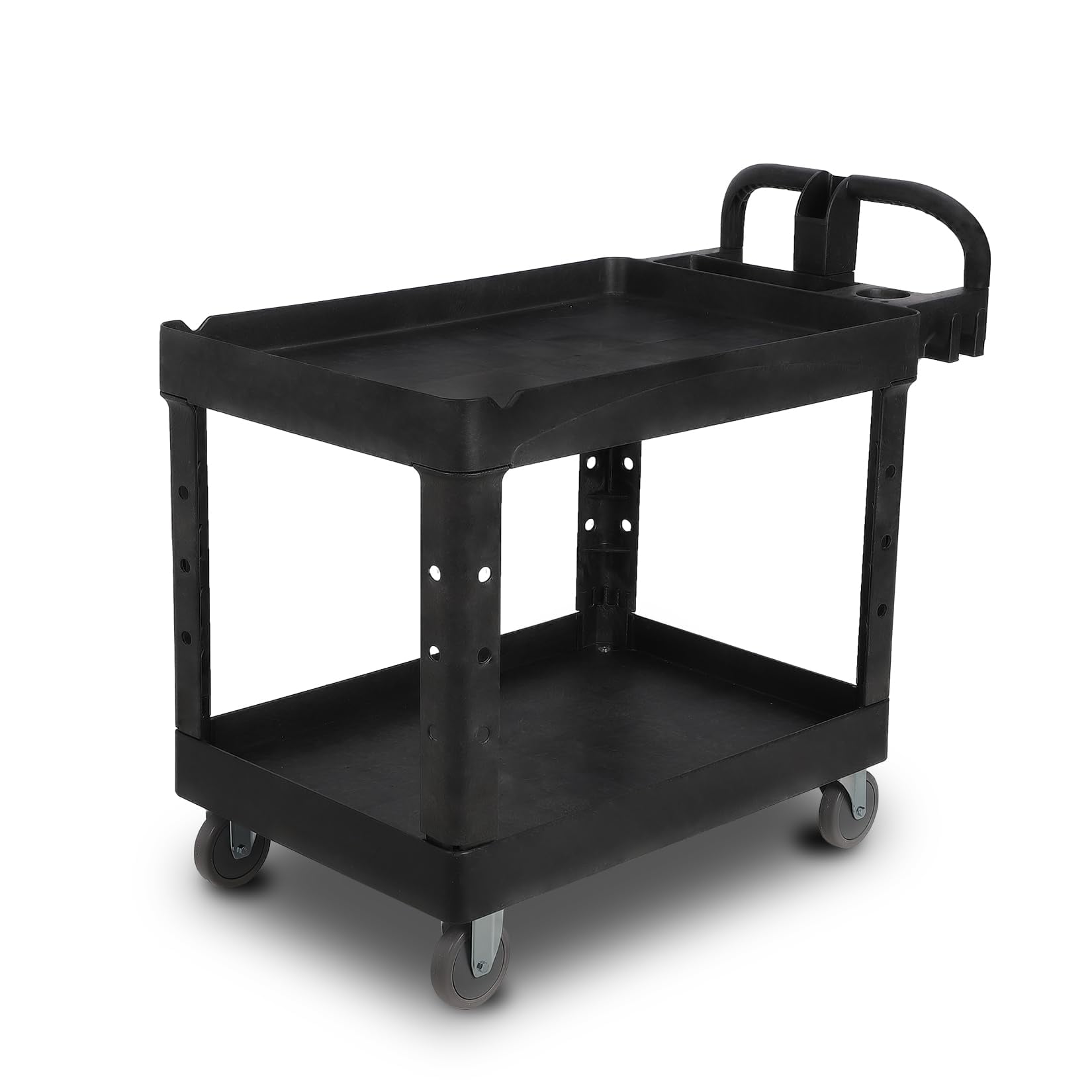 Huloretions Heavy Duty Rolling Utility Cart On Wheels,2-Shelf Utility ...