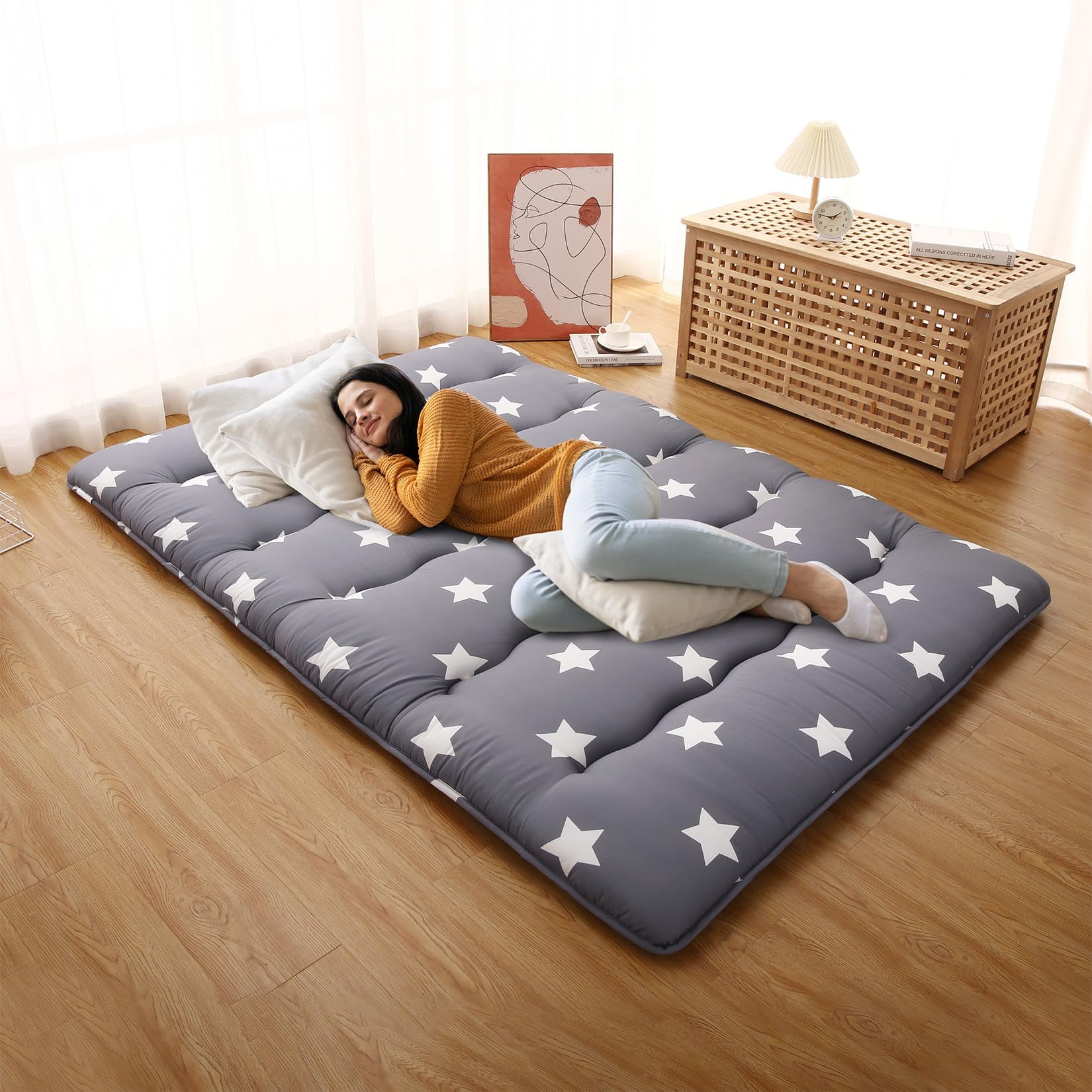 Huloretions Japanese Floor Mattress Futon Mattress,Twin/Full Size Futon ...