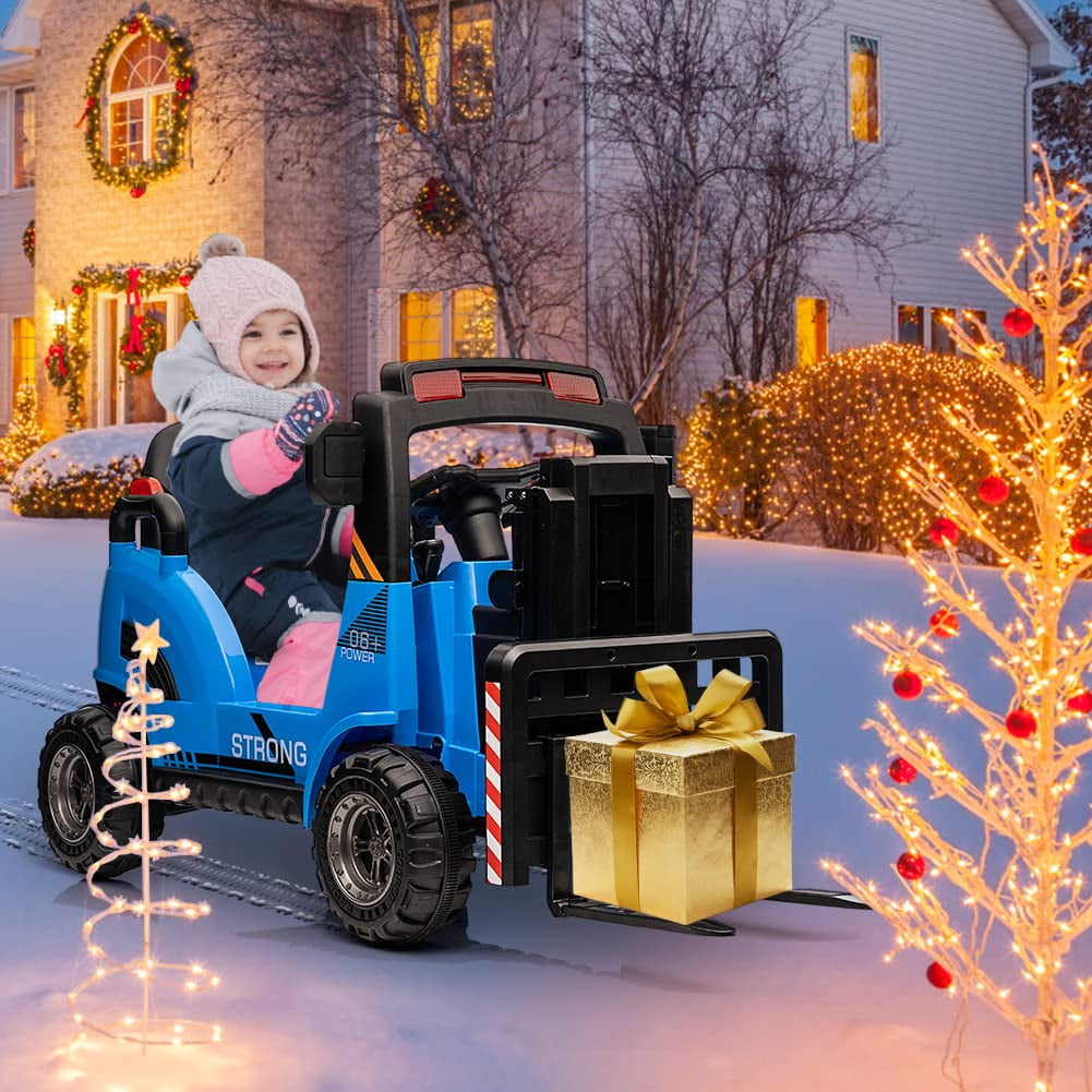 Huloretions Kids Ride On Forklift Car 12V Electric Construction Car Toy ...