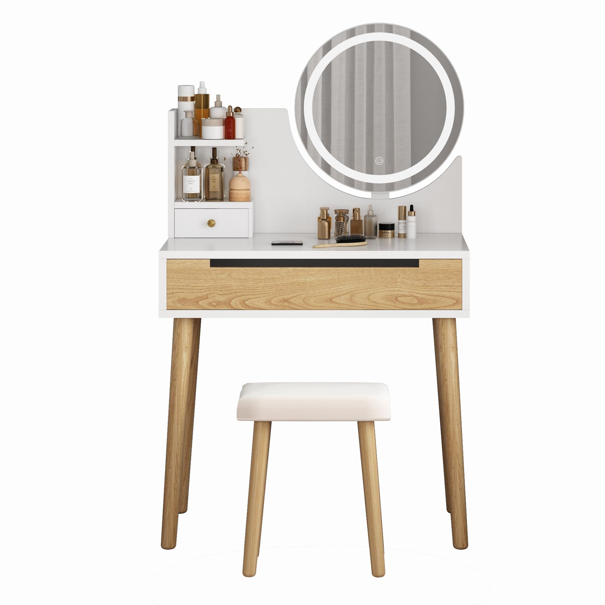 Huloretions Makeup Vanity Desk With Mirror And Lights,Make Up Vanity ...