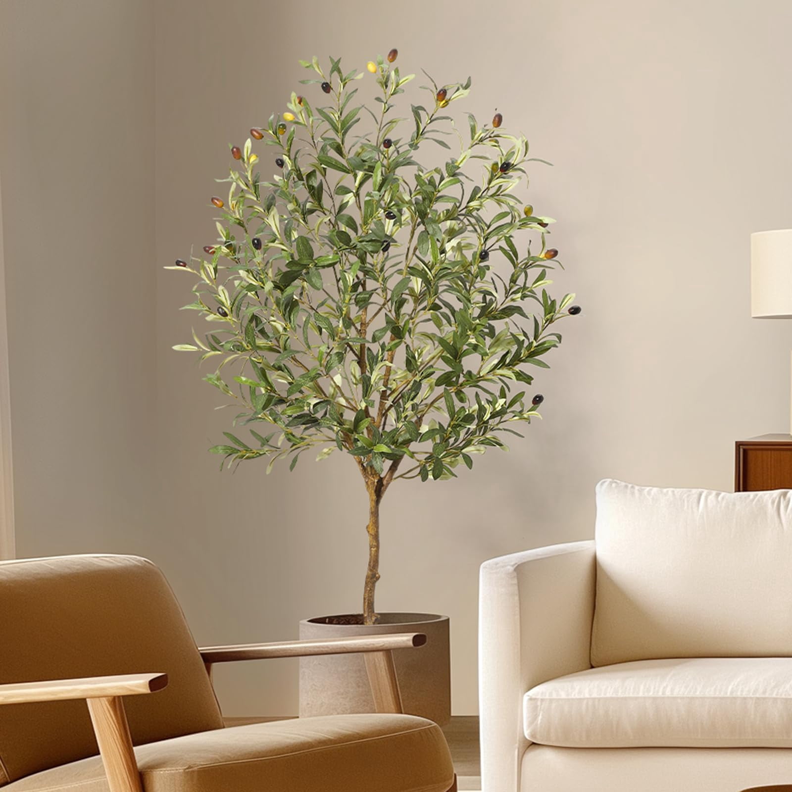 Huloretions Olive Trees Artificial Indoor,4FT Tall Olive Tree Plants ...