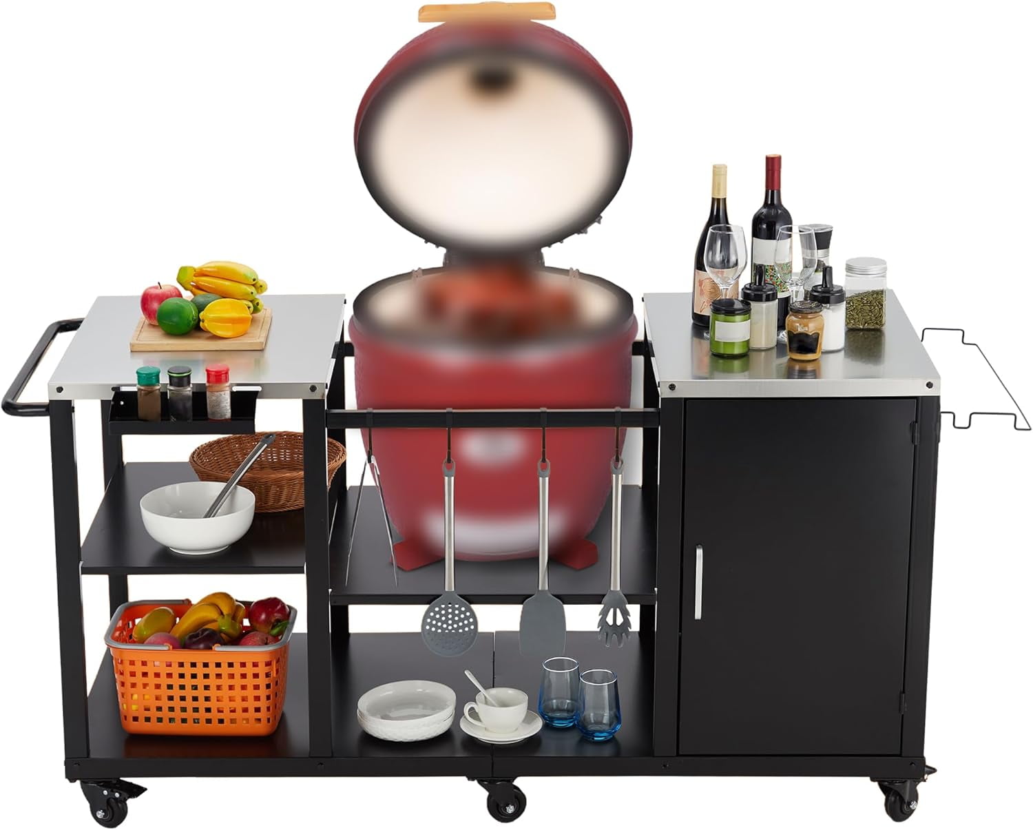 Huloretions Outdoor Grill Table,Heavy Duty Outdoor Grill Station Prep ...