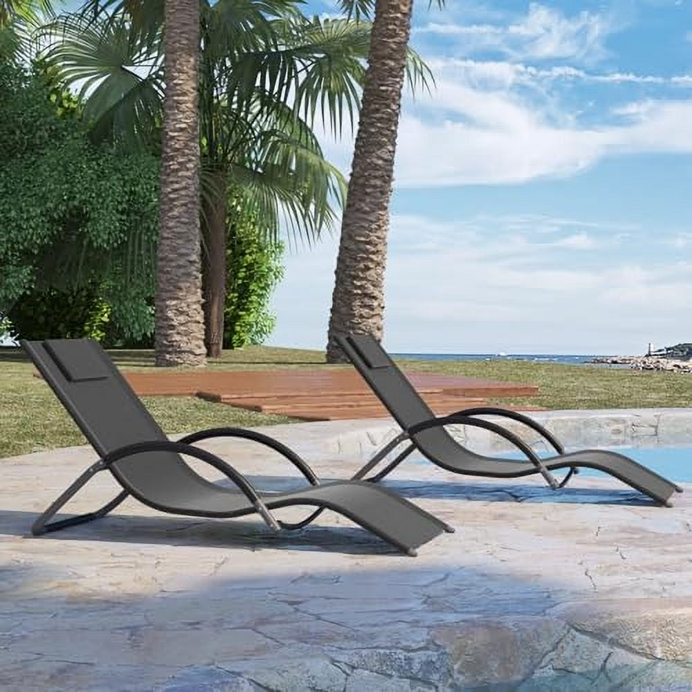 Huloretions Patio Chaise Lounge Set of 2 Outdoor Pool Lounge Chair ...