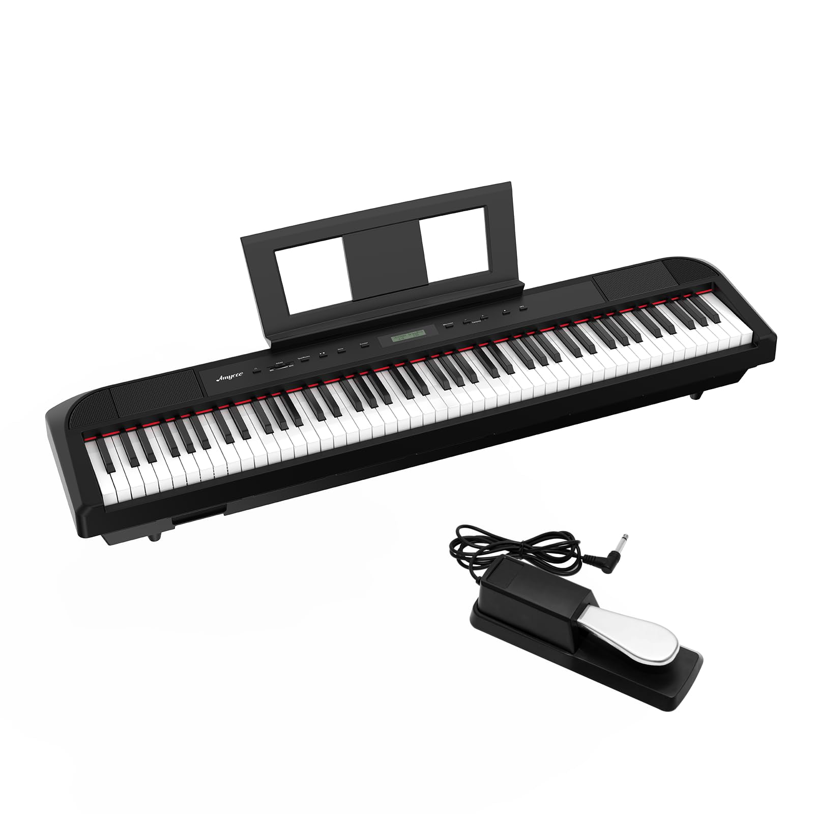 Huloretions Portable 88-Key Weighted Digital Piano with Dual Headphone ...