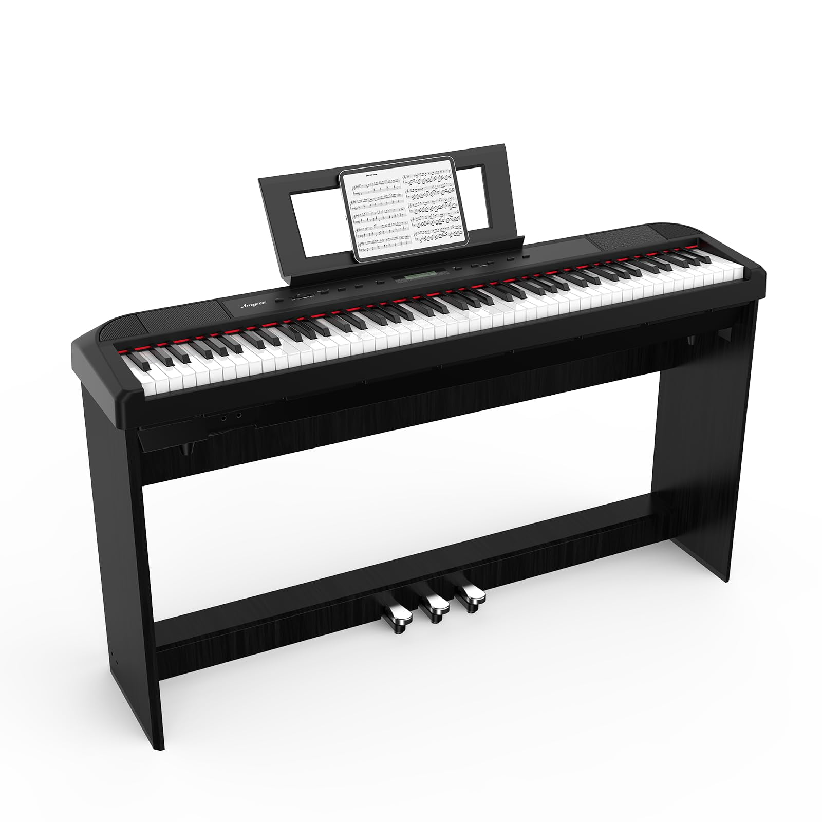 Huloretions Portable 88-Key Weighted Digital Piano with Dual Headphone ...