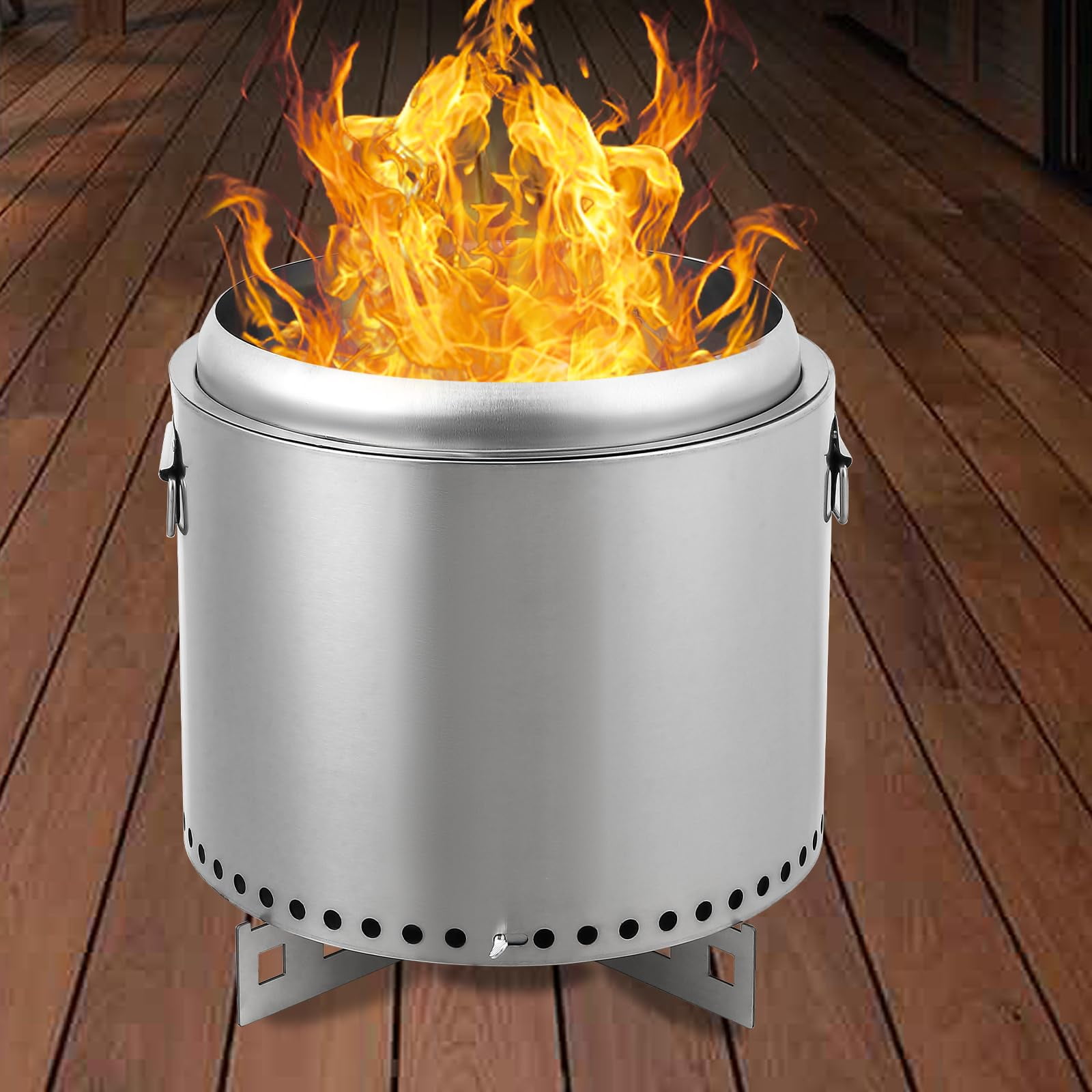 Huloretions Smokeless Fire Pit with Air Switcher, TROPOW Stainless ...