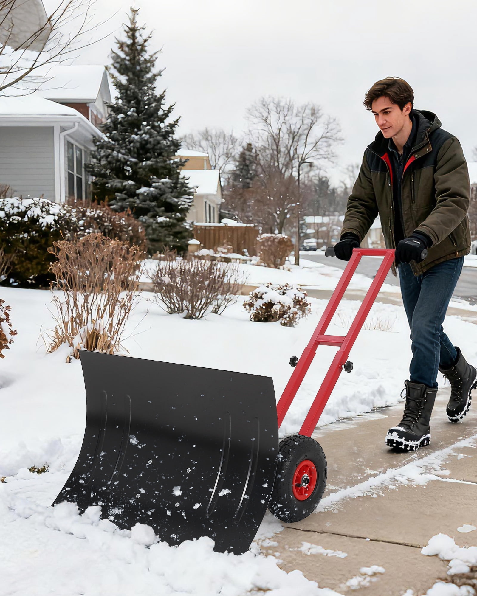 Huloretions Snow Shovel with 29-Inch Blade and Adjustable Handle,Heavy ...