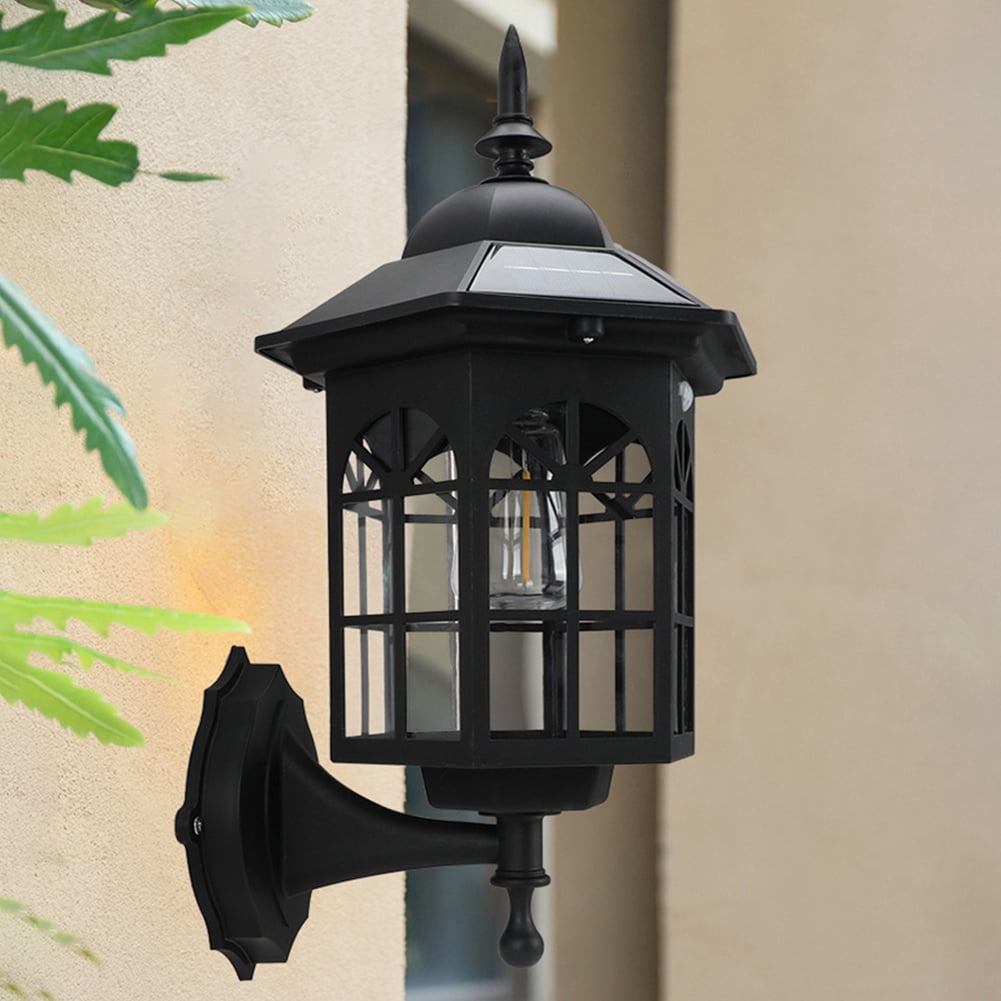 Huloretions Solar Porch Light Outdoor, Retro Exterior Waterproof ...
