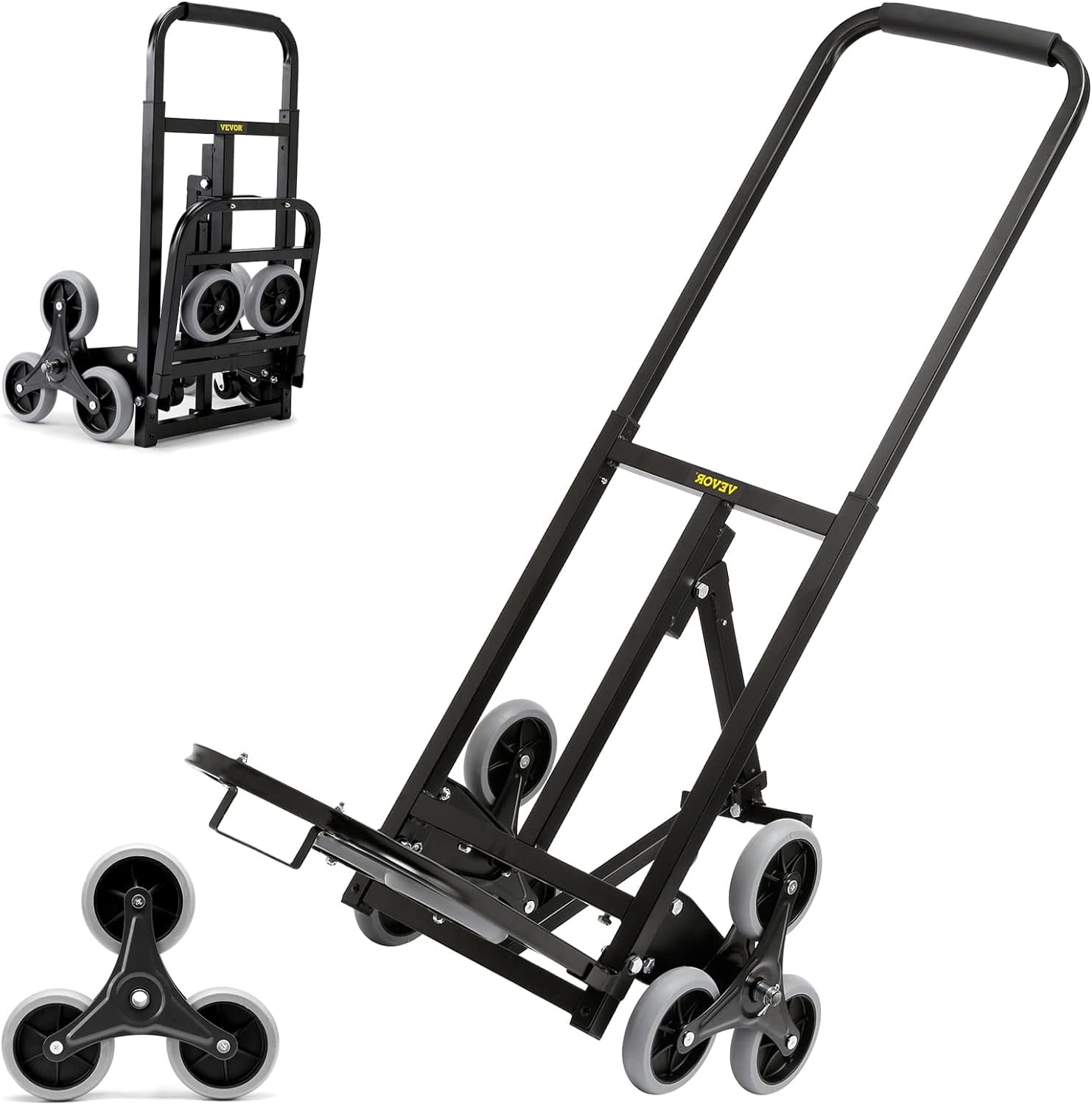 Huloretions Stair Climbing Hand Truck Cart,375 LBS Capacity Steel ...