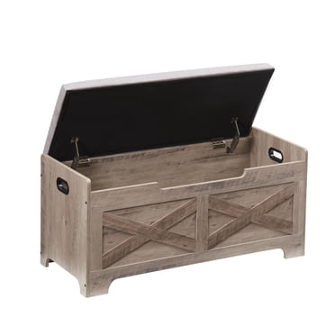 Large White Storage Trunk Box - Toy Organizer Bench, Lift Top Door, 39 ...