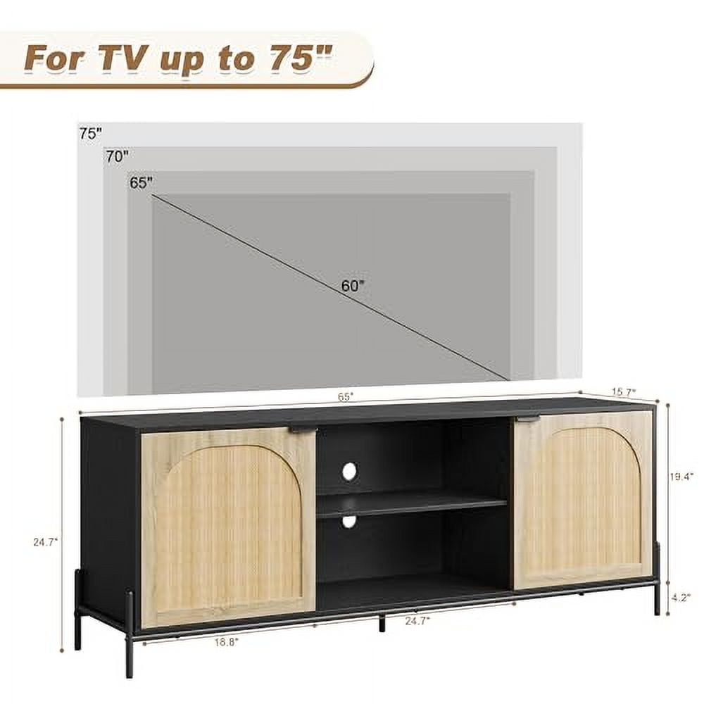 Huloretions TV Stand for 75 inch TV, Entertainment Center with Storage ...