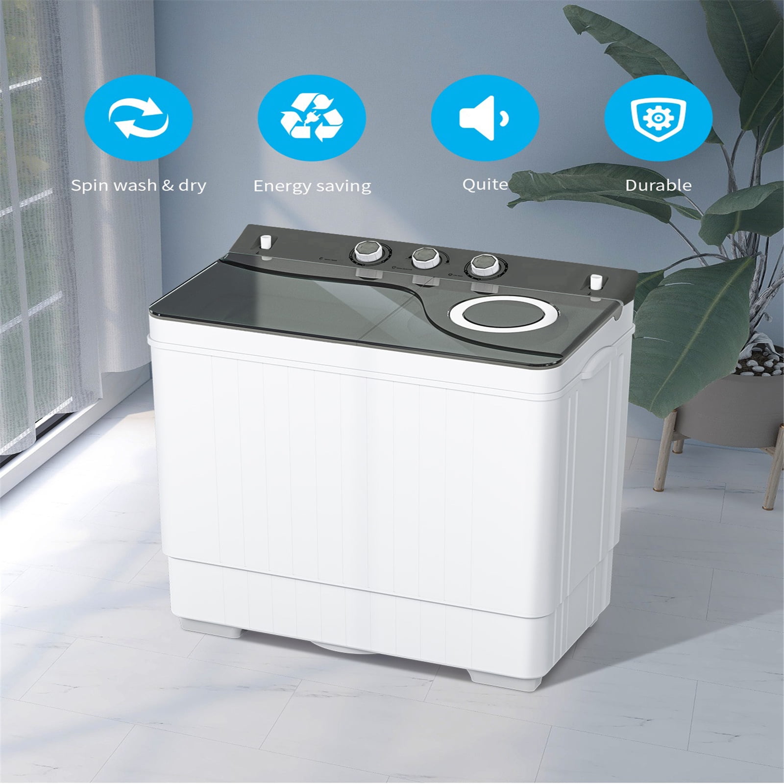 Huloretions Washing Machine,Portable Washing Machine,Twin Tub Washing ...